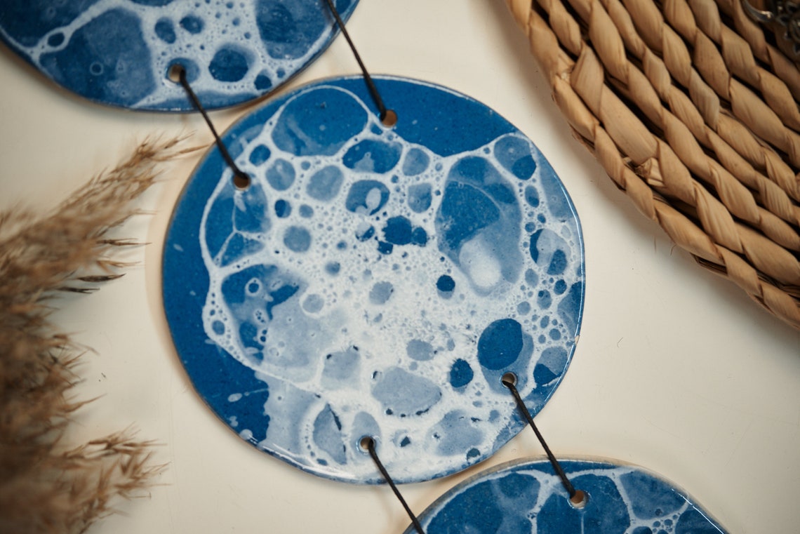 Moon Phases Wall Hanging Ceramic Wall Art Moon Garland - Etsy