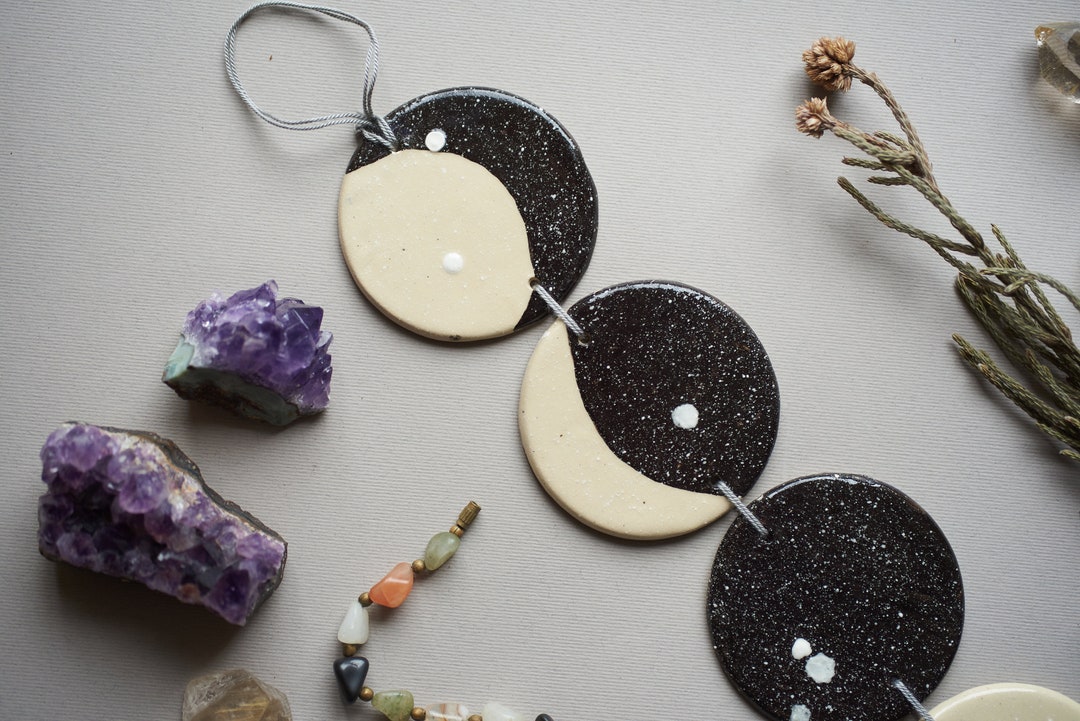 Lunar Calendar Ceramic Moon Phases Astrology Lovers Gift Ceramic Wall ...