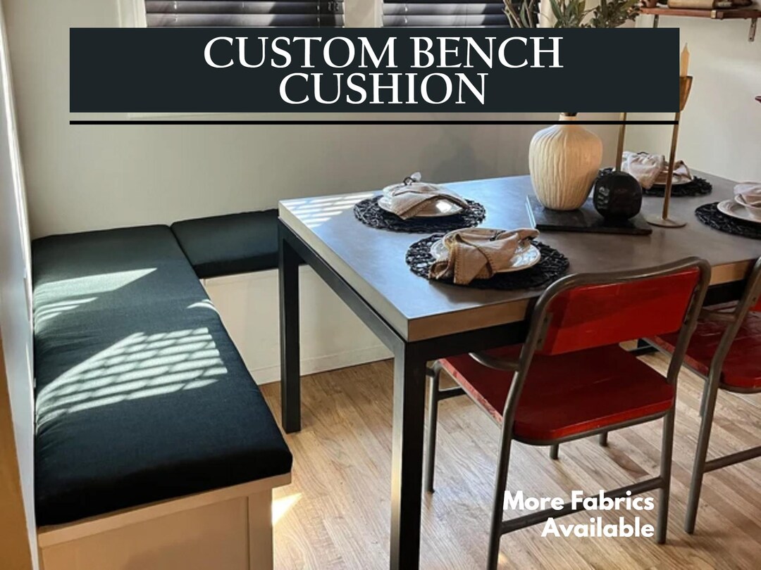 2" Thick Custom Nook Seat Cushion, Indoor Bench Cushion, Sofa Cushion ...