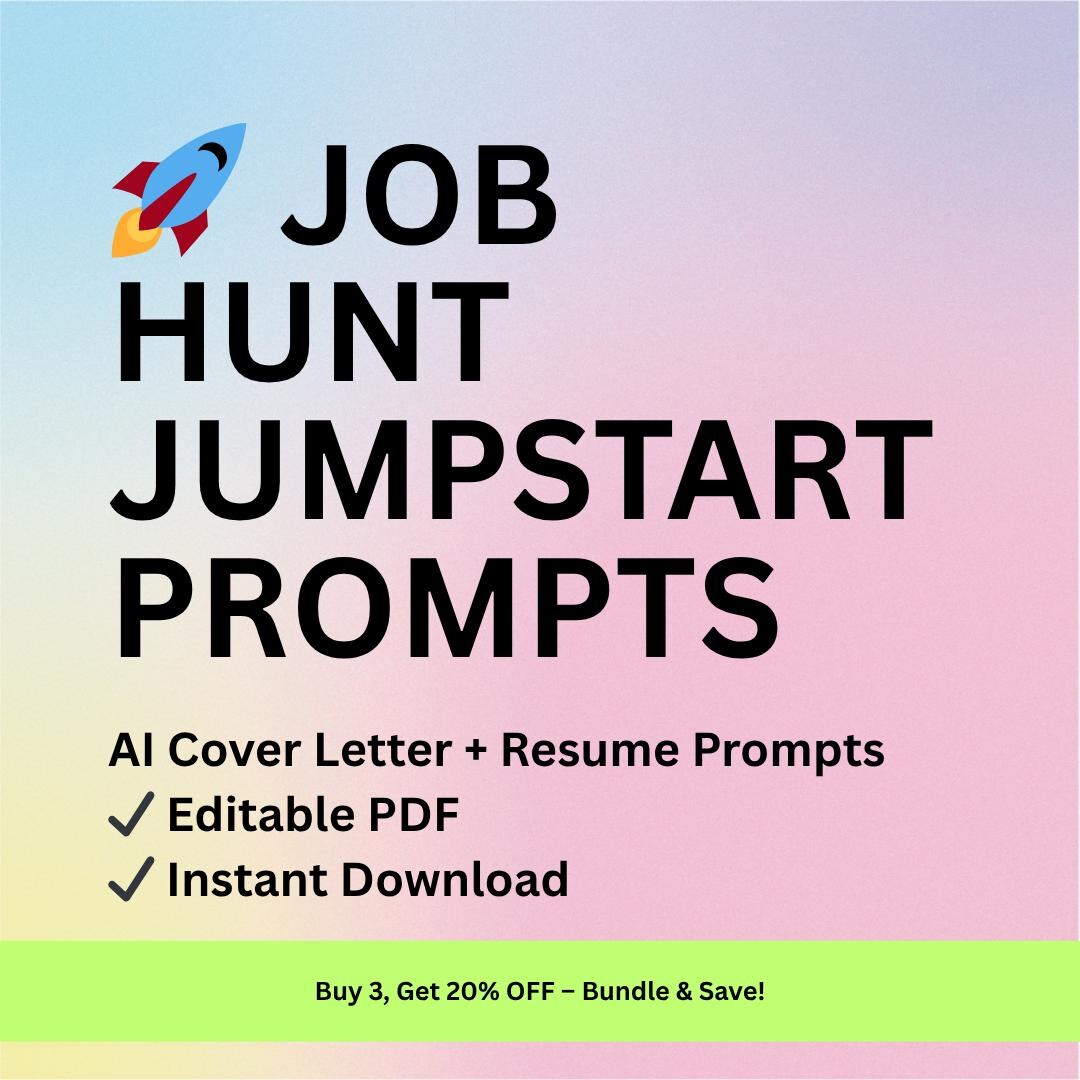 Job Hunt Jumpstart – Resume + Cover Letter AI Prompts (PDF Template) - Etsy