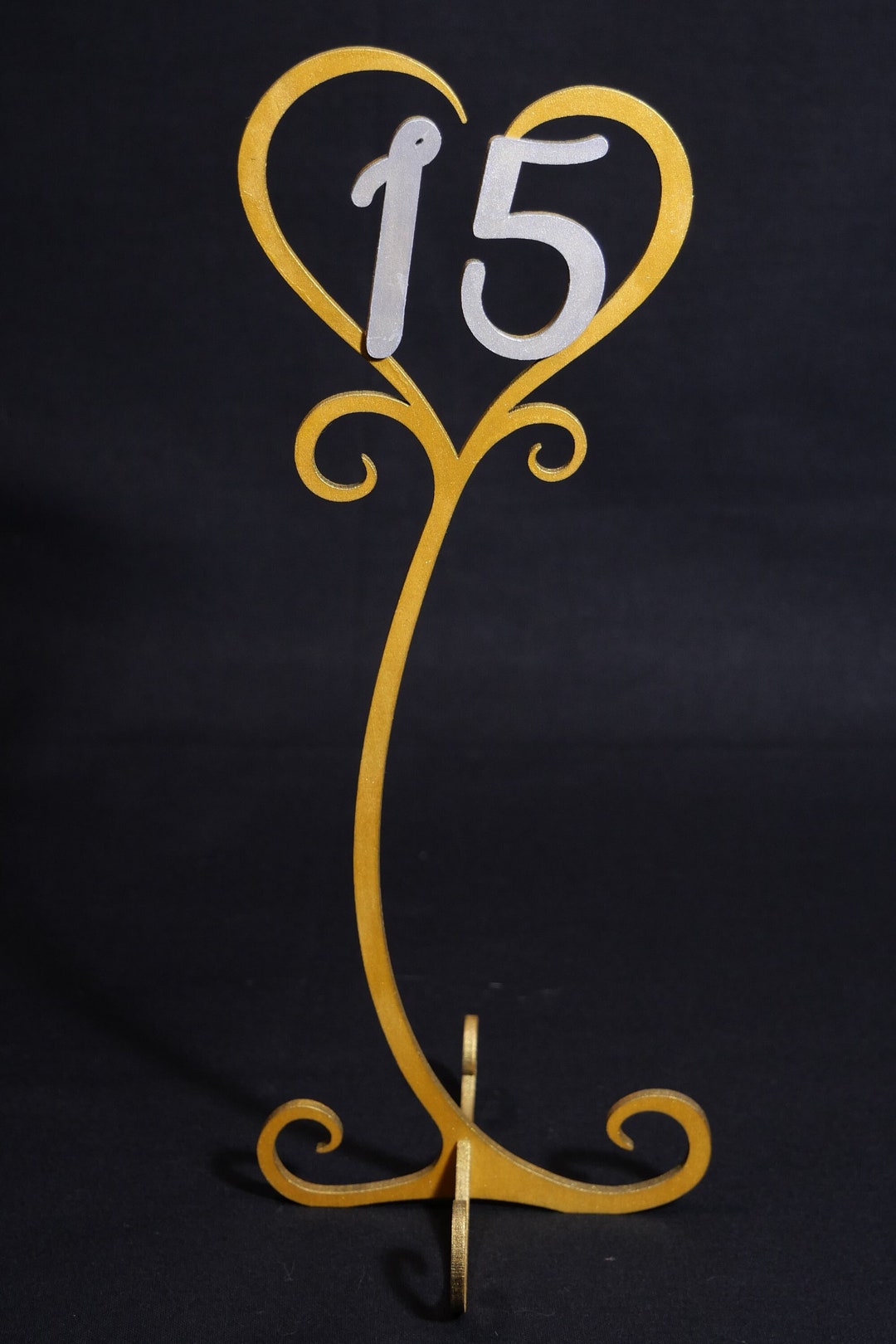 Table Numbers for Wedding, Party - Heart Shape Frame Two Colors Layered ...