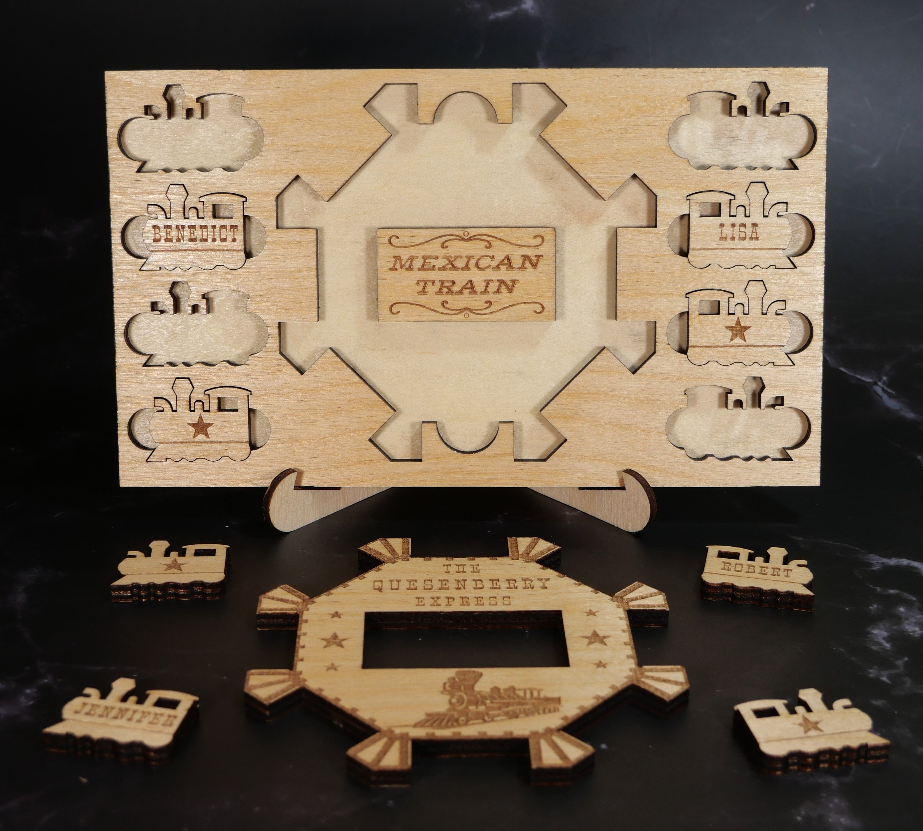 Mexican Train Domino Game Board and Tokens With Personalization - Etsy