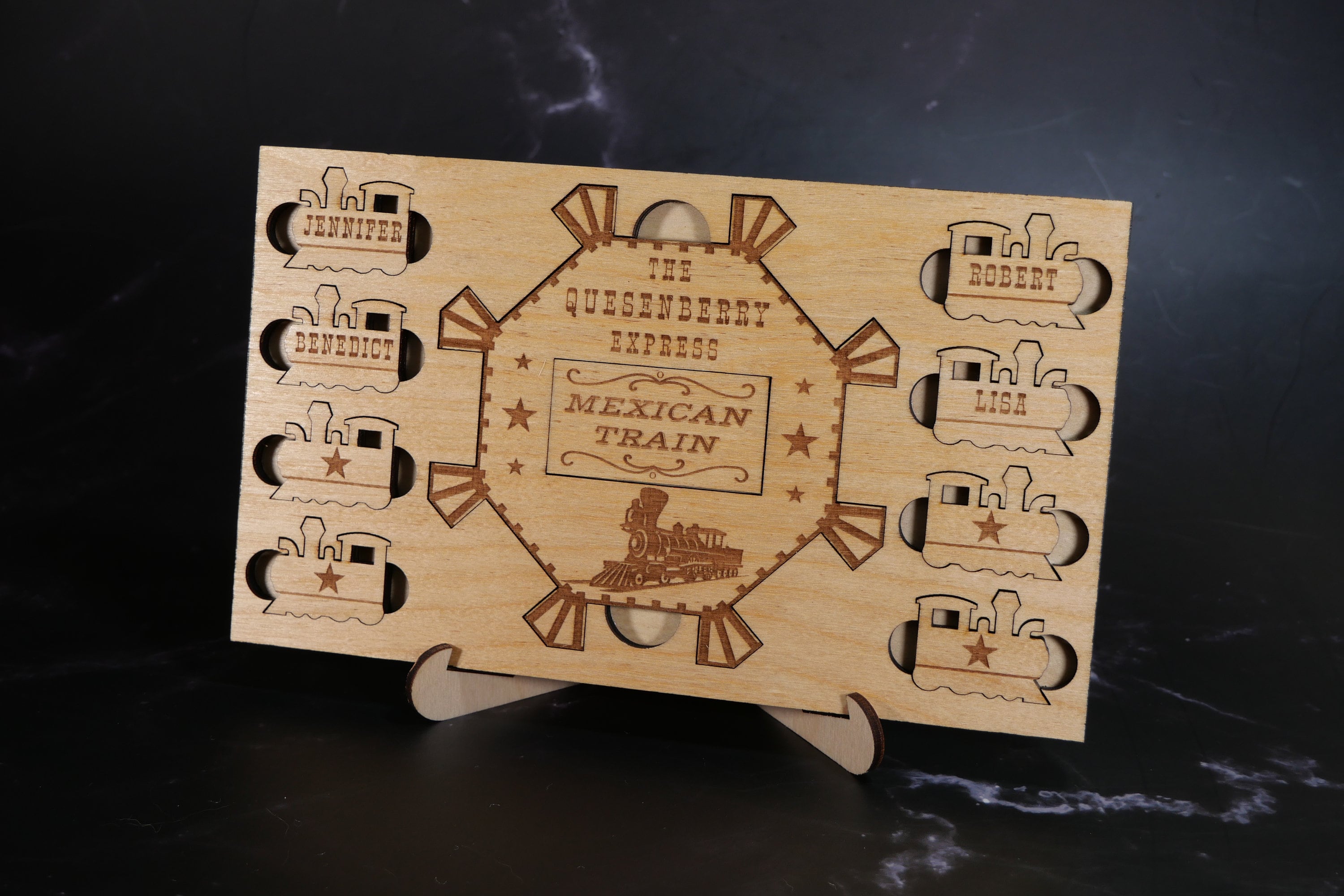 Mexican Train Domino Game Board and Tokens With Personalization - Etsy