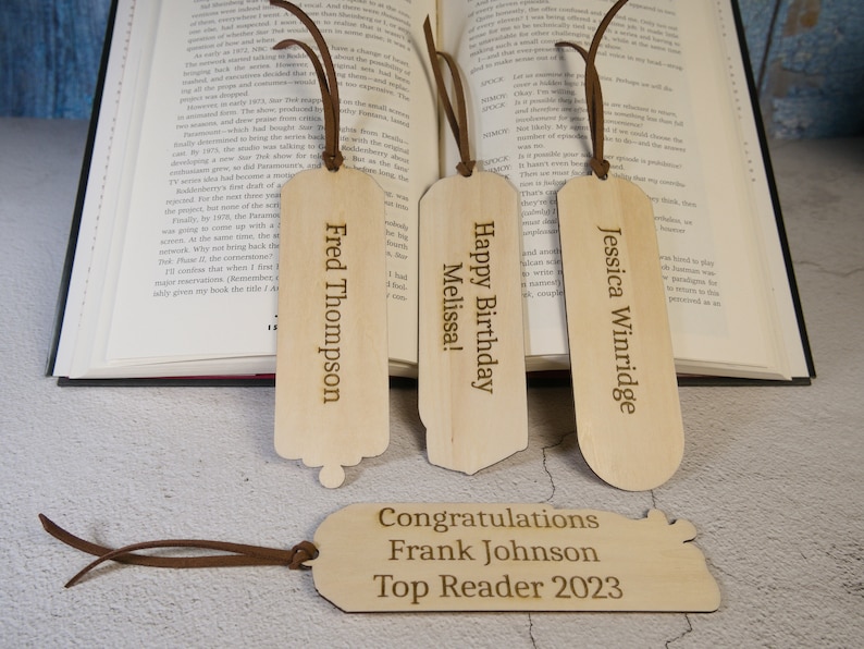 Wooden Bookmarks Laser Engraved Quotes About Books Personalize - Etsy