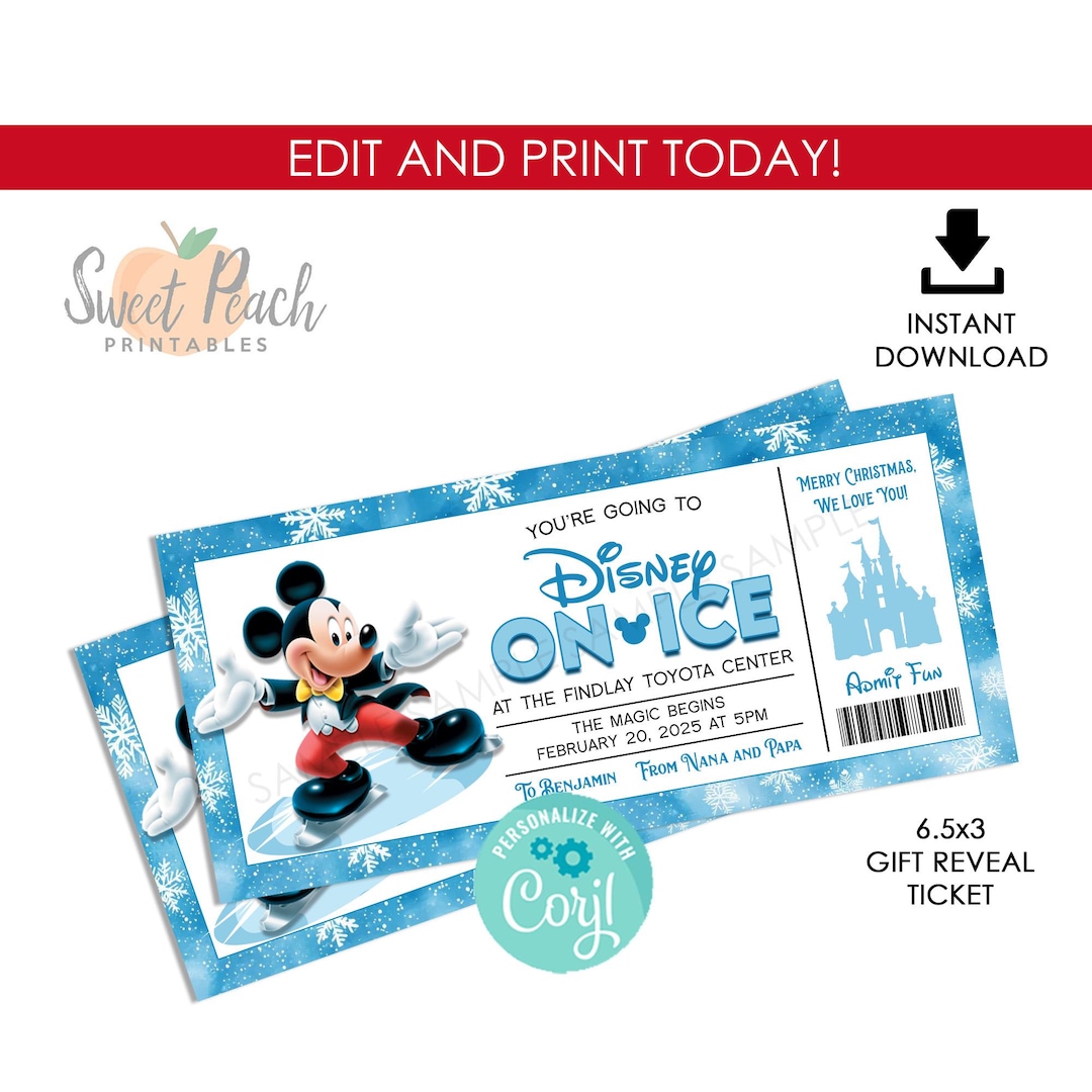 Disneyland on Ice Ticket Reveal Gift Surprise Christmas Present Going ...