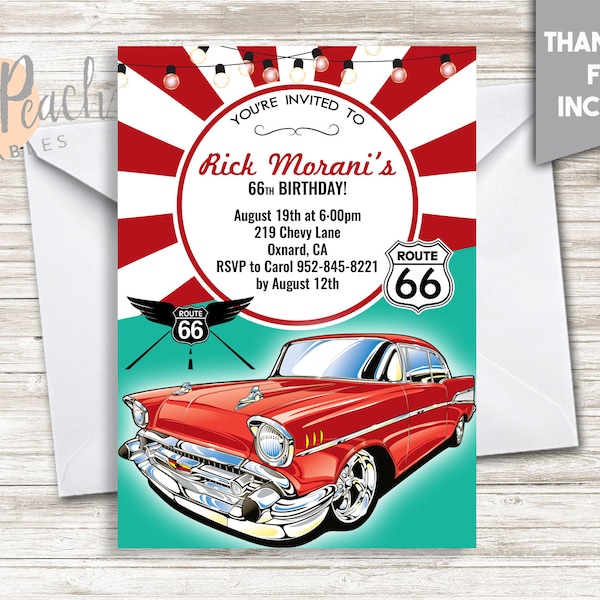 Route 66 Invitation - Etsy