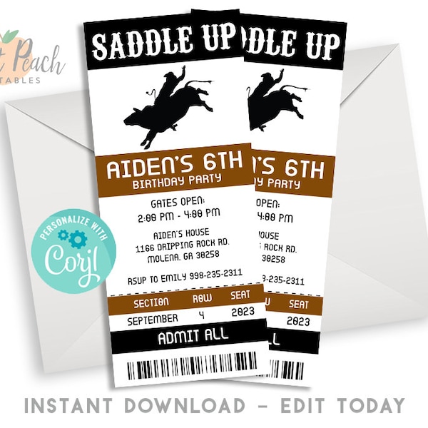 Rodeo Ticket Birthday Party - Etsy