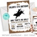 Editable Bull Ride Birthday Invite Invitation 5x7 Digital Instant ...