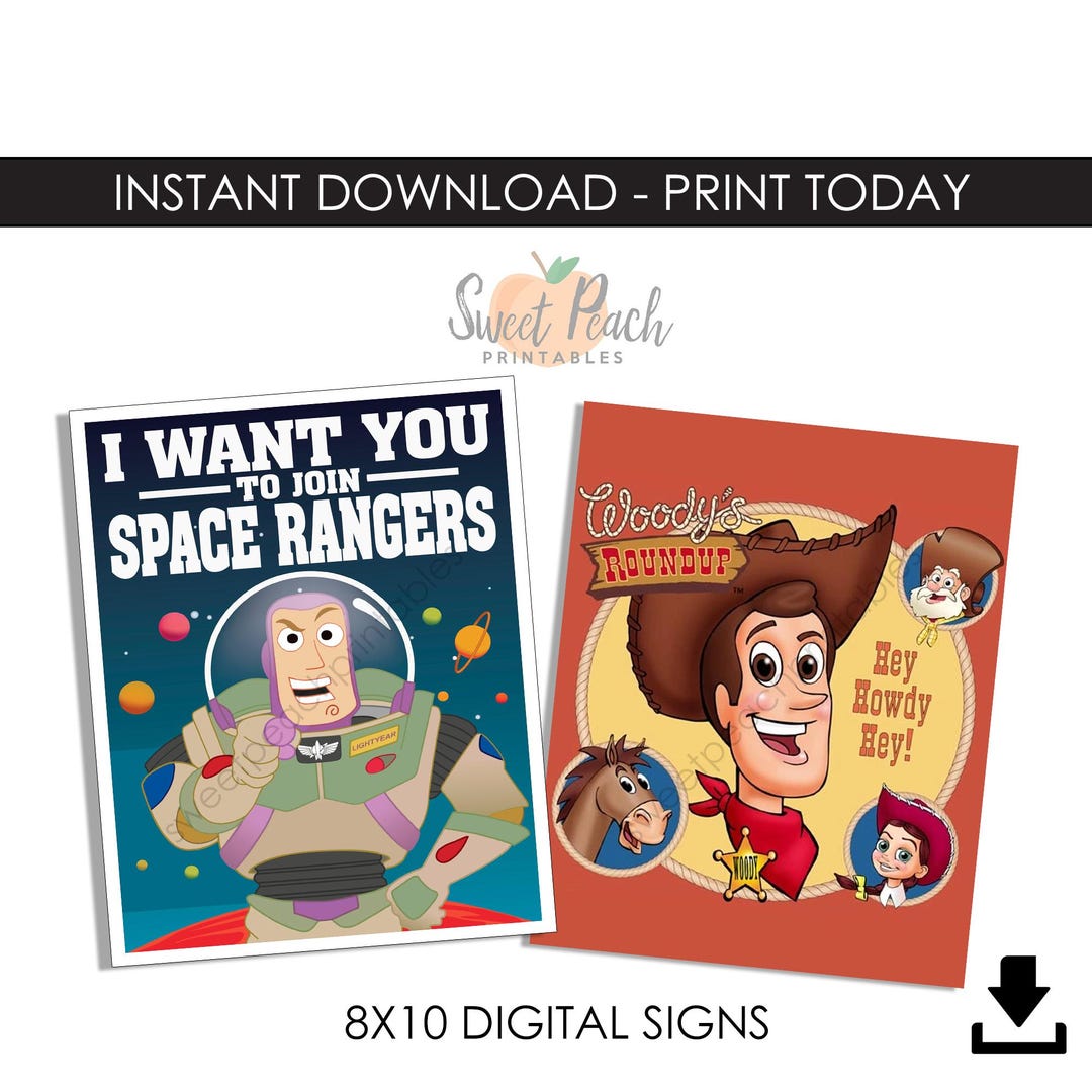 Toy Story Signs Printable Andy's Room Digital 8x10 Instant Download ...