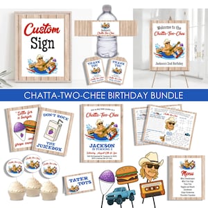 Chatta TWO Chee Birthday Invitation Bundle Invite EDITABLE Template ...
