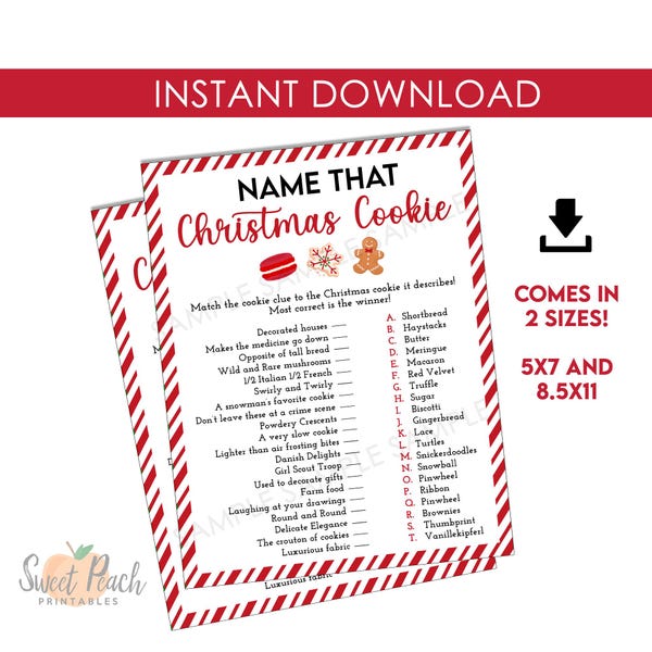 Christmas Cookie Game - Etsy