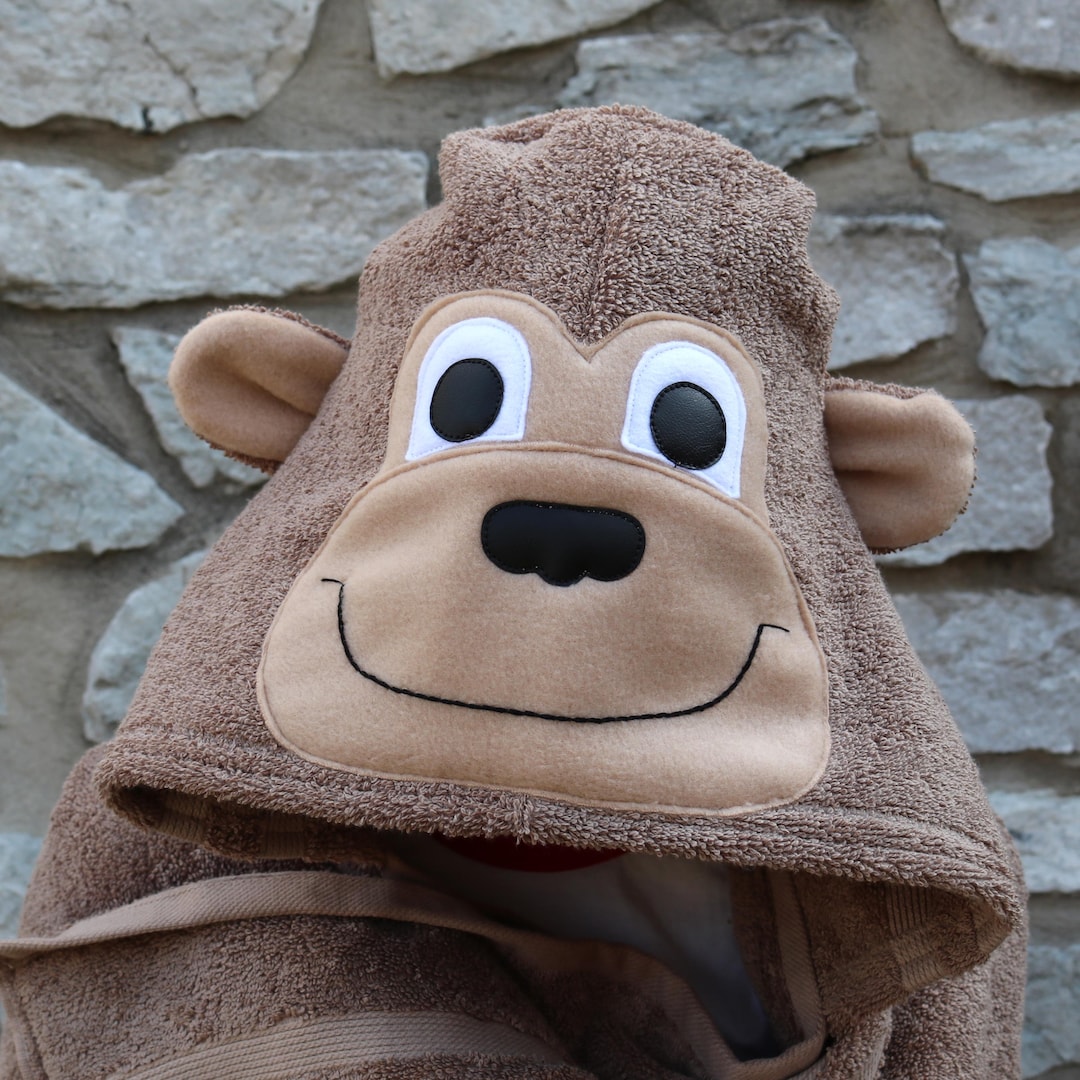 Monkey Hooded Towel for Kids - Personalization Available - Etsy