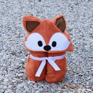 Fox Hooded Bath Towel for Kids and Babies - Personalized Option ...