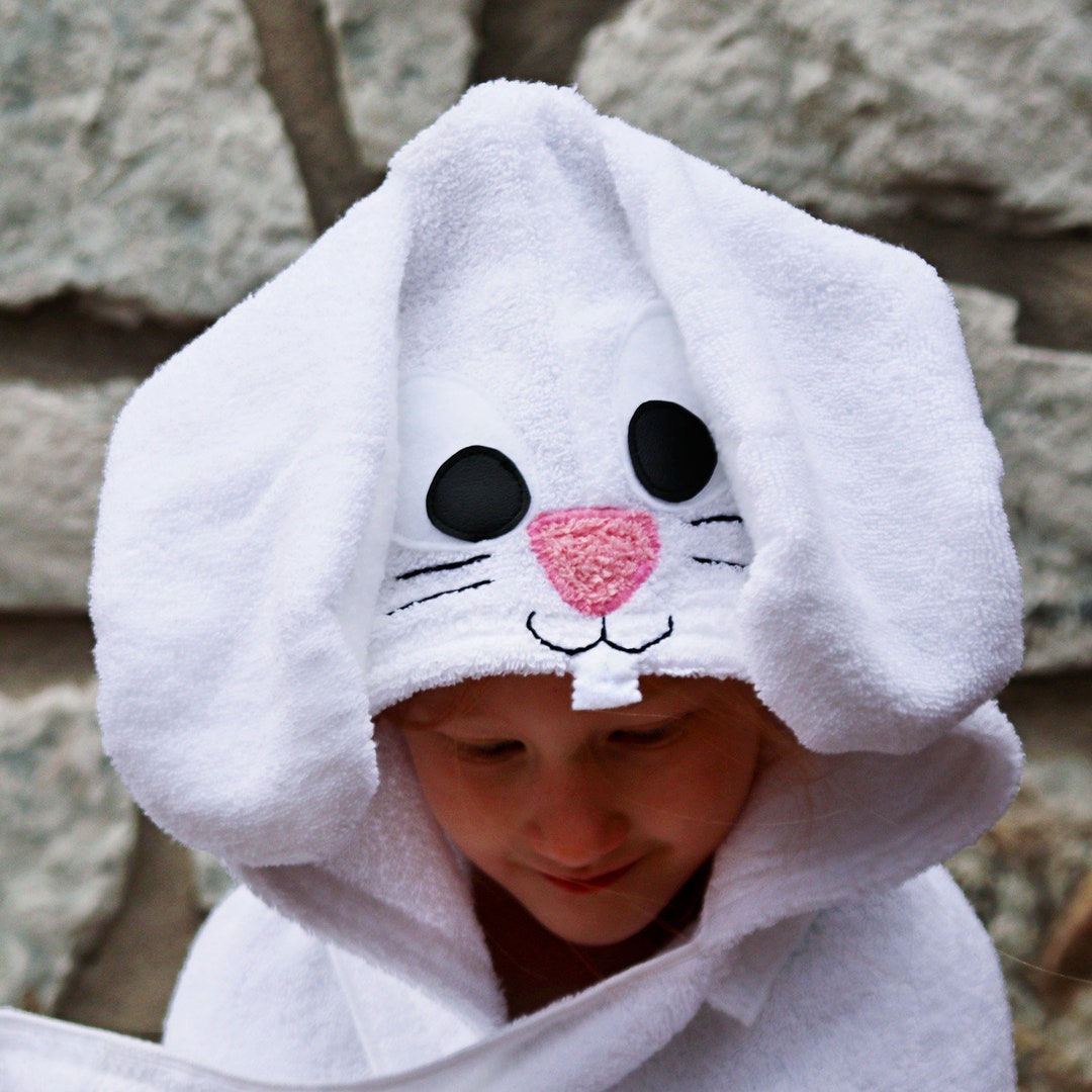 Bunny Rabbit Hooded Towel for Kids and Babies - Personalized Option ...