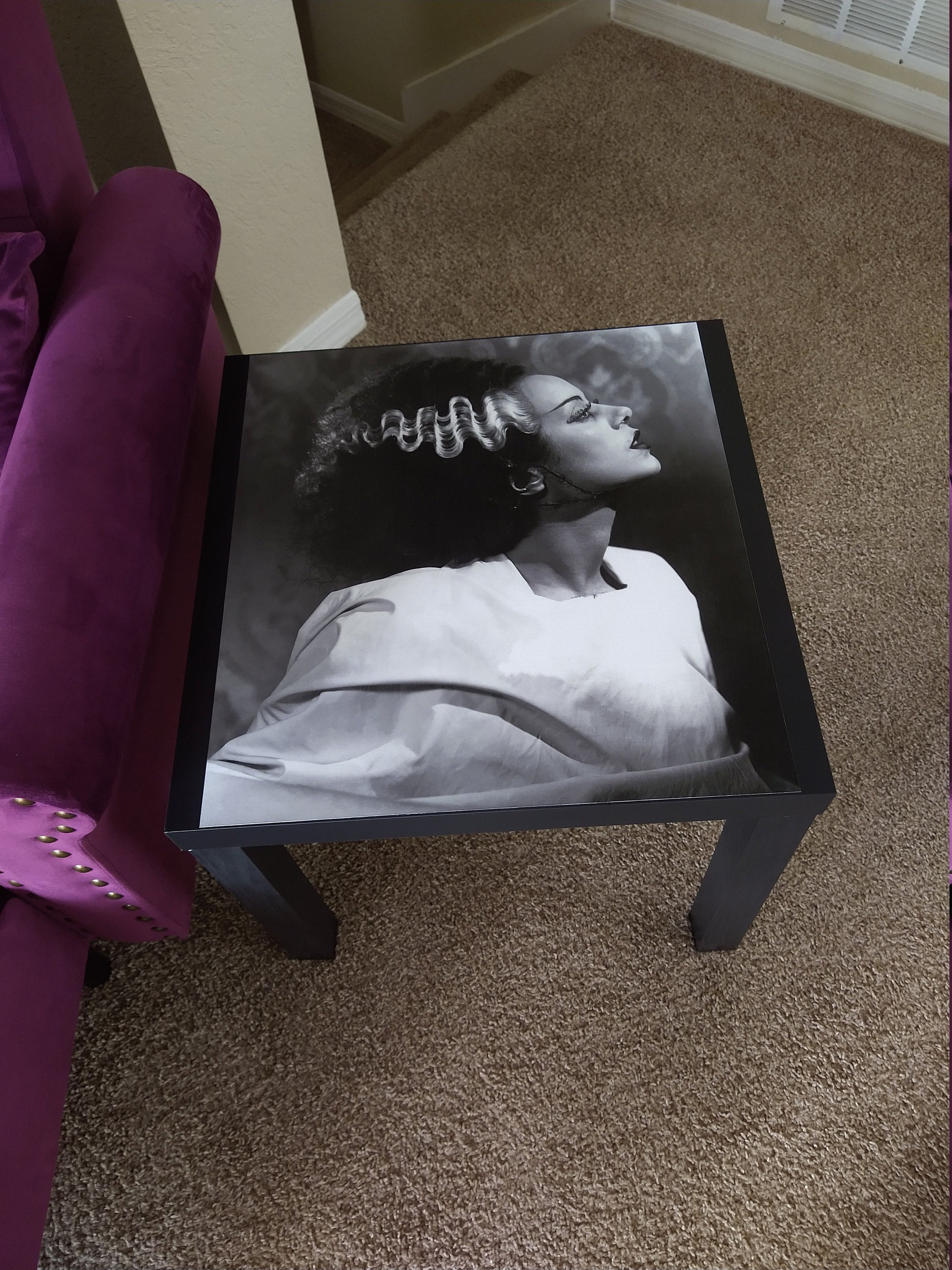 Custom Made Bride Frankenstein Side End Table Horror Halloween Gothic ...