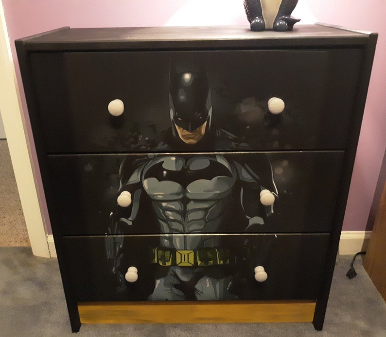 Custom Batman 3 Drawer Chest Nightstand Boys Bedroom Gift - Etsy