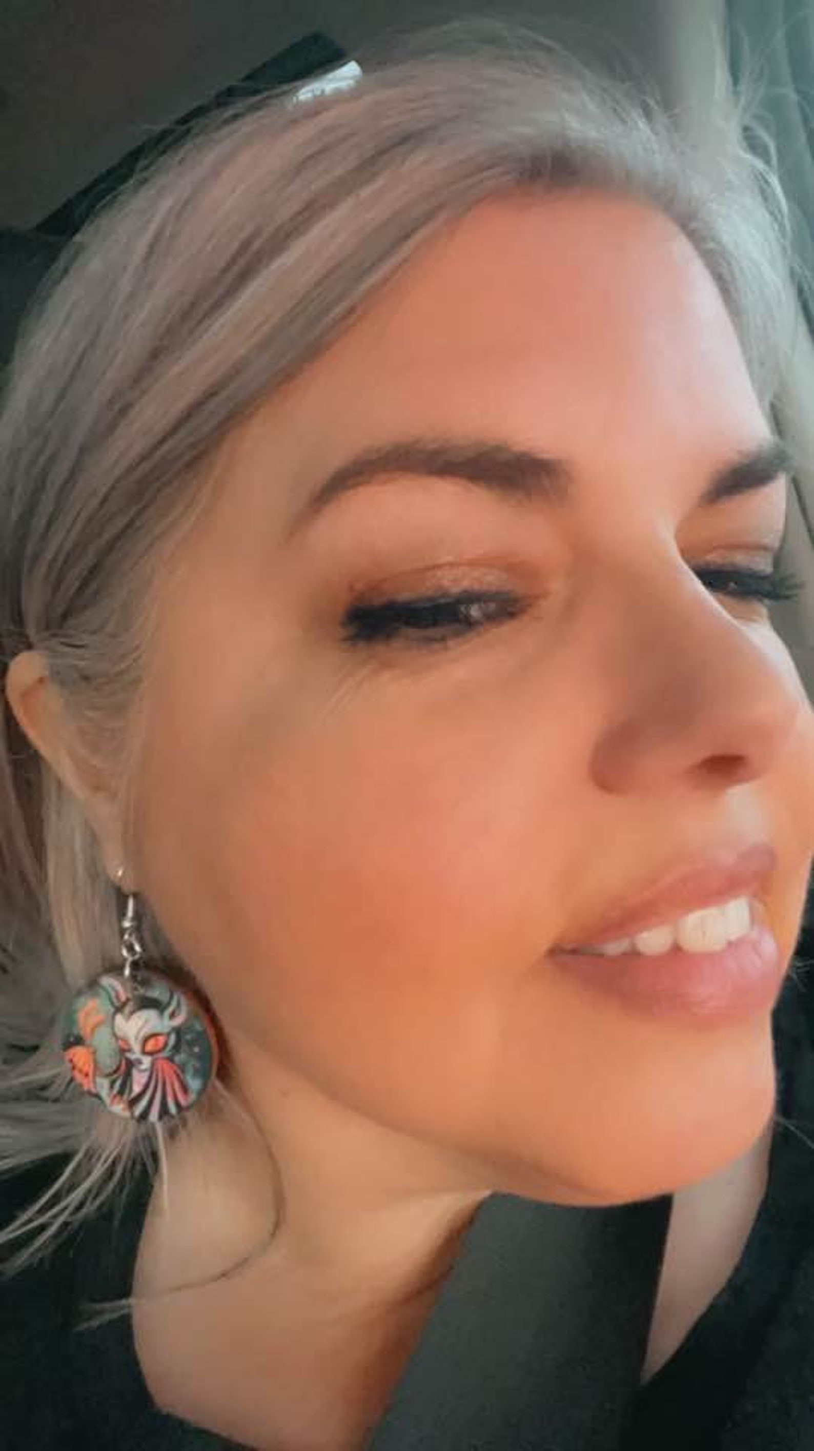 Halloween Spider Bite Venom Antiqued Look 1.5" Round Dangle Earrings ...