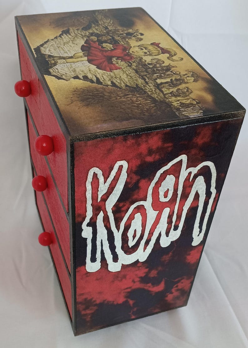 Custom Made Korn Band Rock N Roll Mini 4 Drawer Jewelry Chest Decor ...