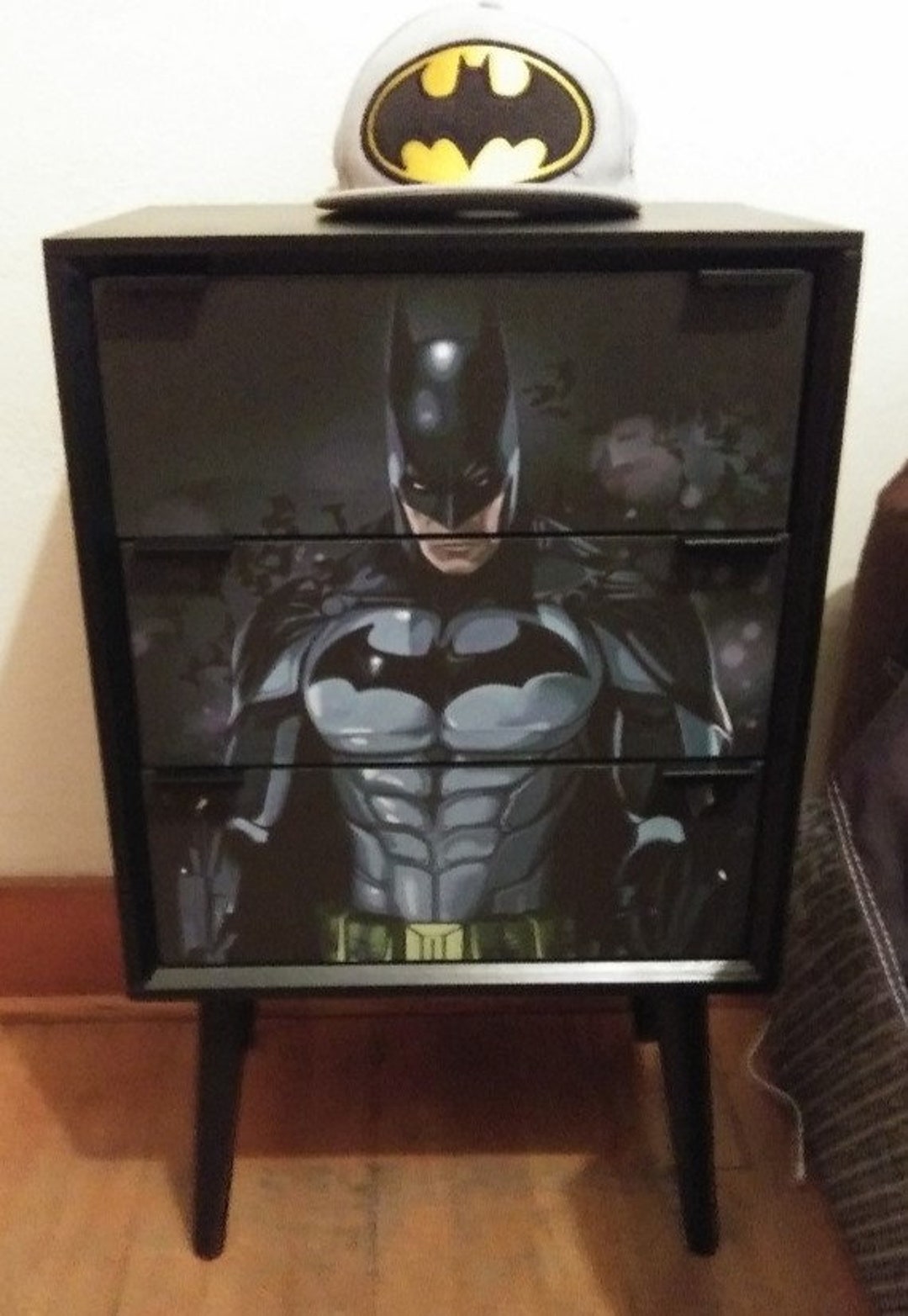 Custom Made Batman 3 Drawer Chest Nightstand Black Solid Pine Wood Boys ...