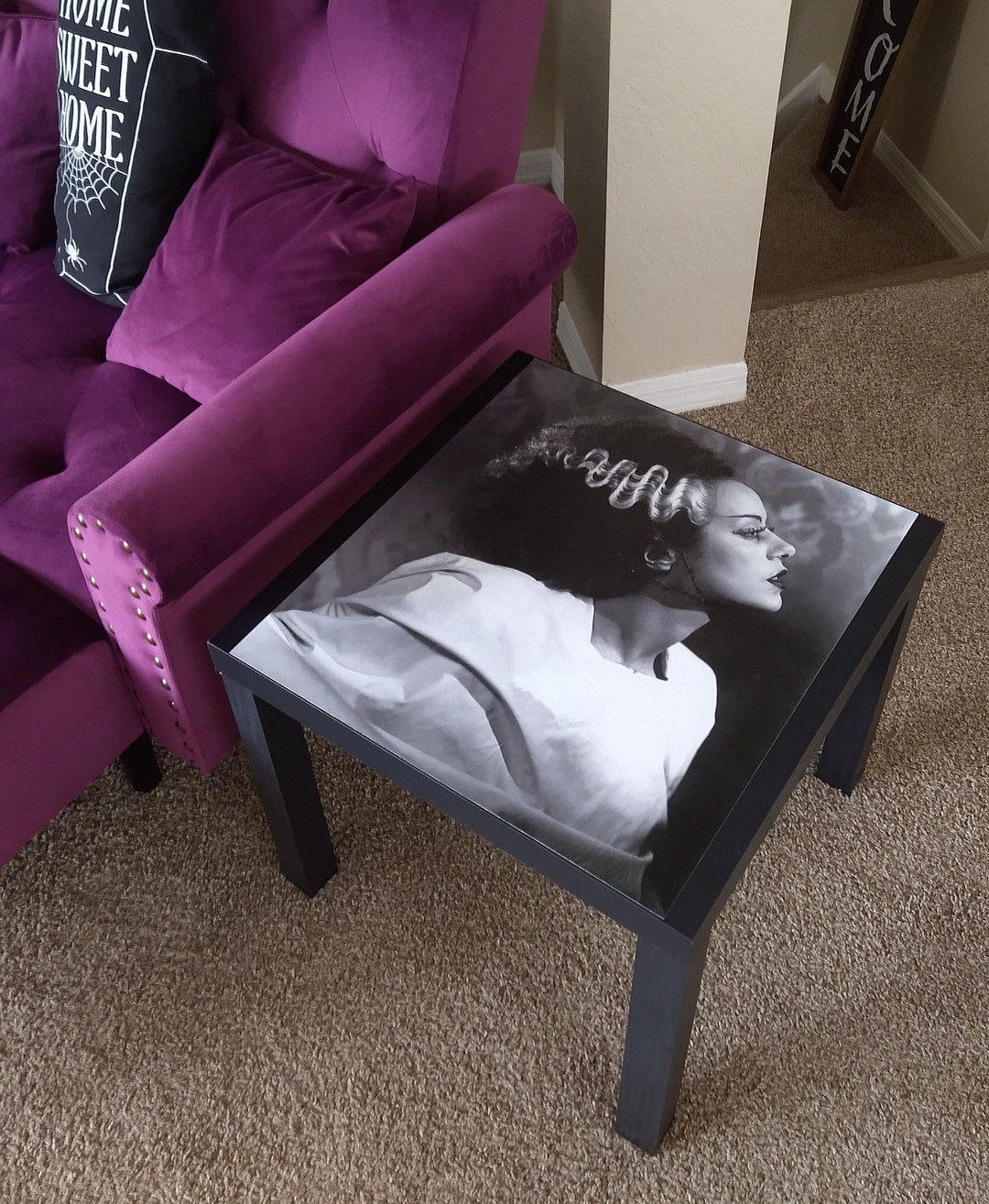 Custom Made Bride Frankenstein Side End Table Horror Halloween Gothic ...