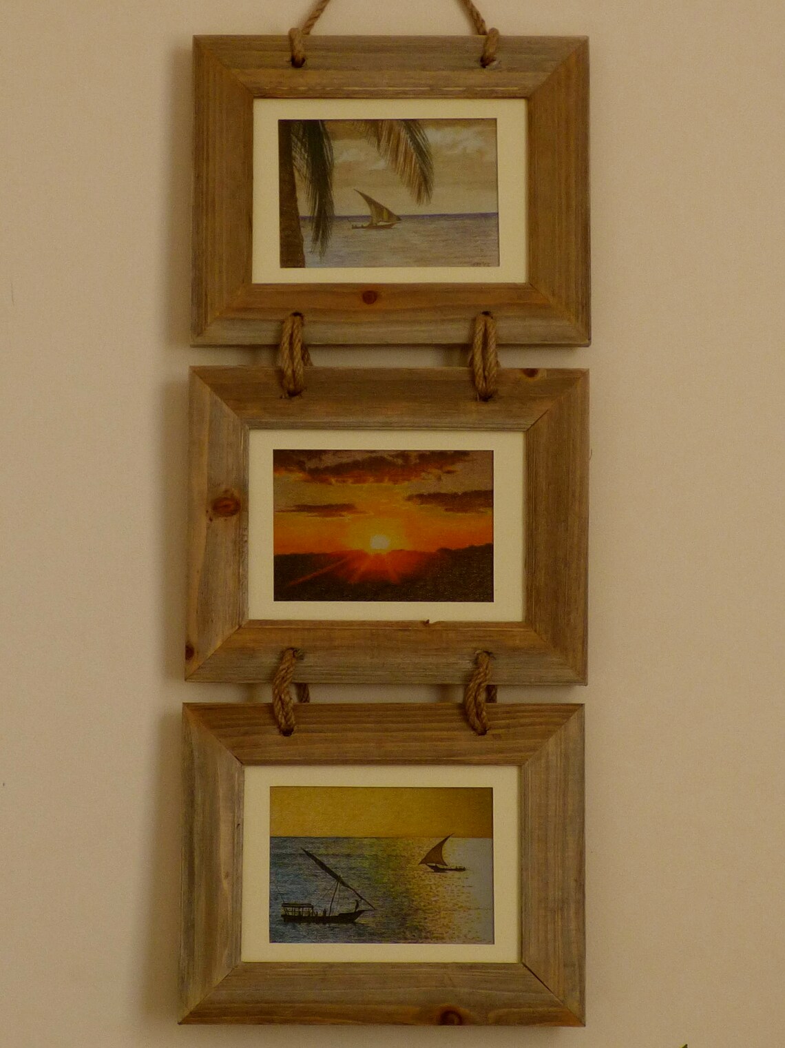 Framed Beach Prints, Triple Frames, Sunset Art, Framed Wall Art ...