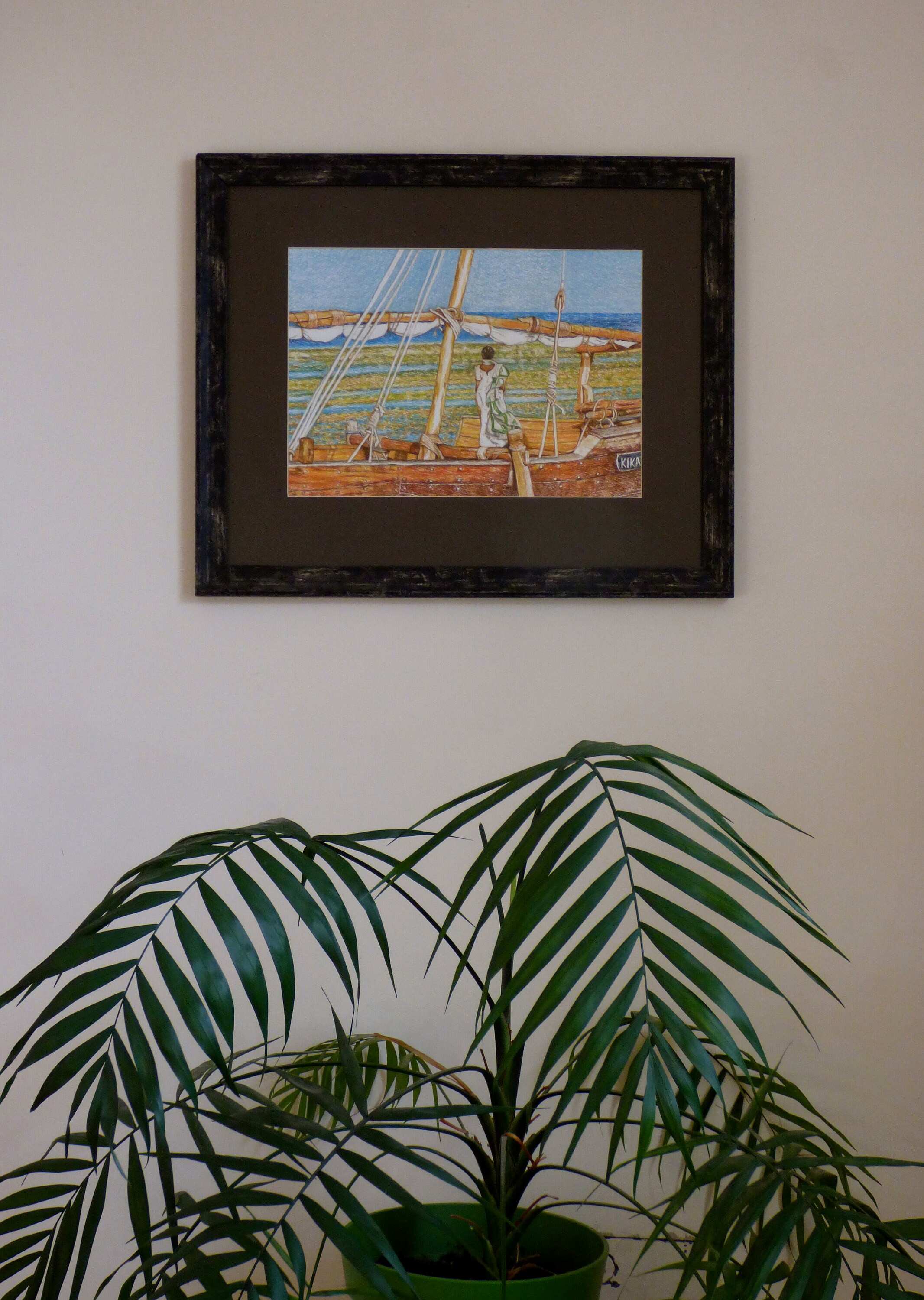 Original Zanzibar Painting, African Girl, Tropical Ocean Art, Wooden ...
