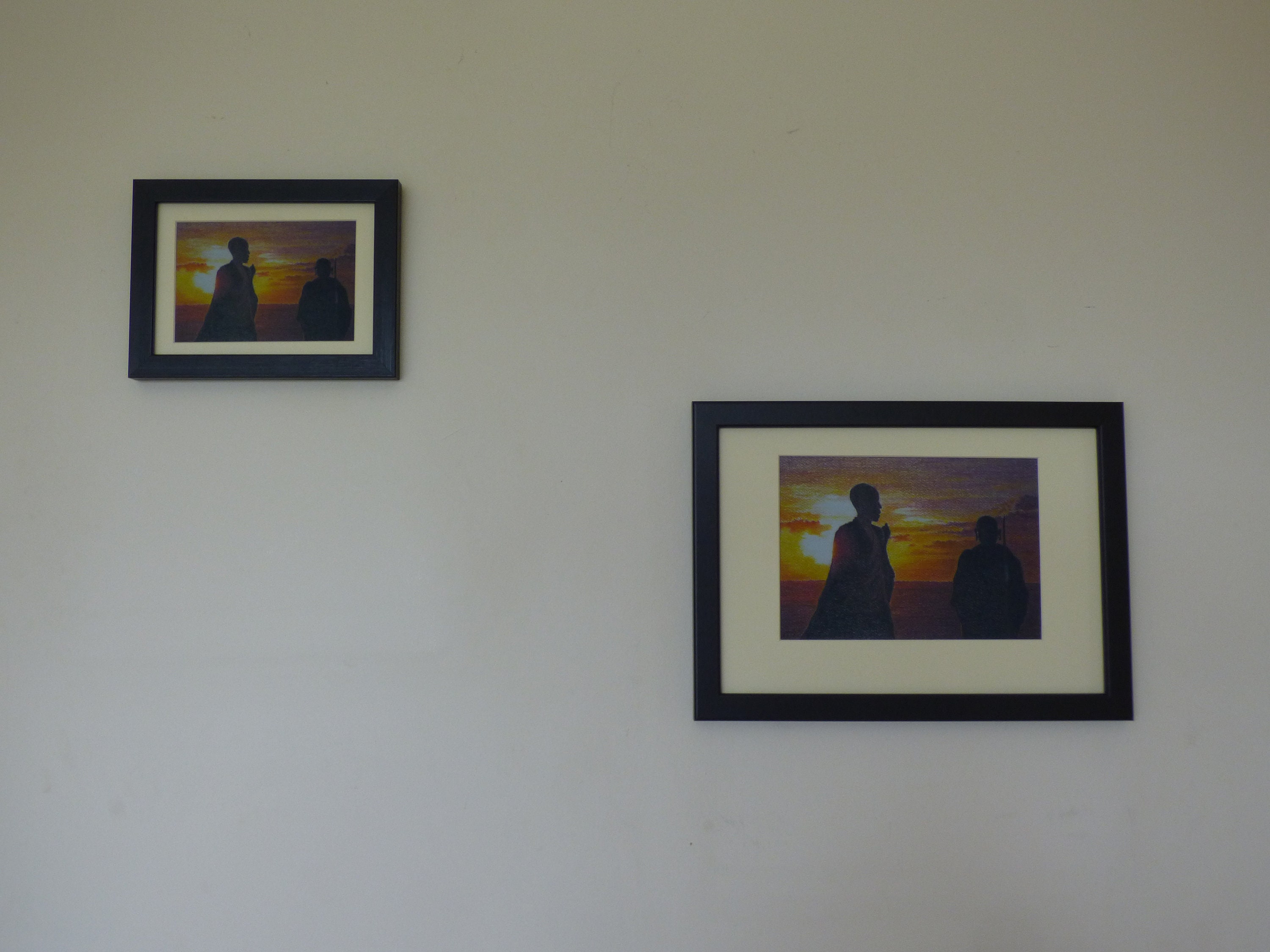 Masai Print and Sunset, Silhouette Figures, African Sunset Art Prints ...
