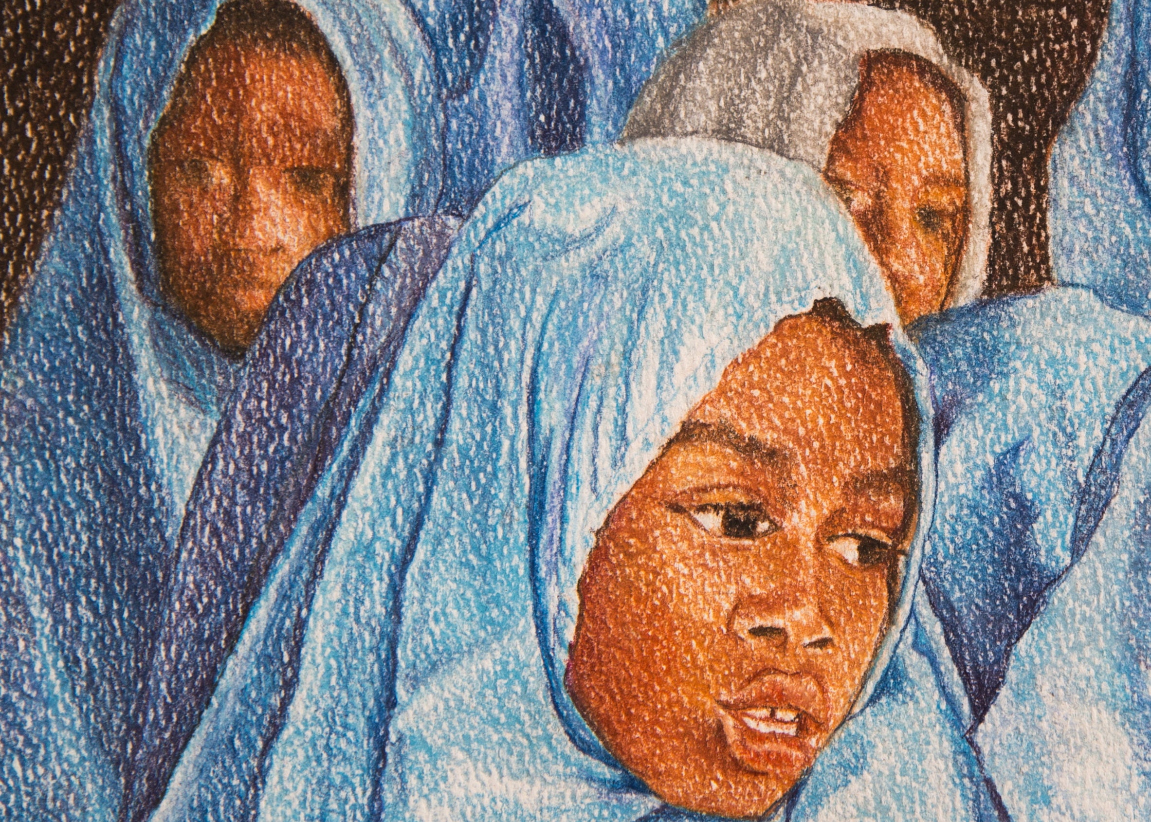 Original Child Portrait Art, African Schoolchildren, Zanzibar Children ...