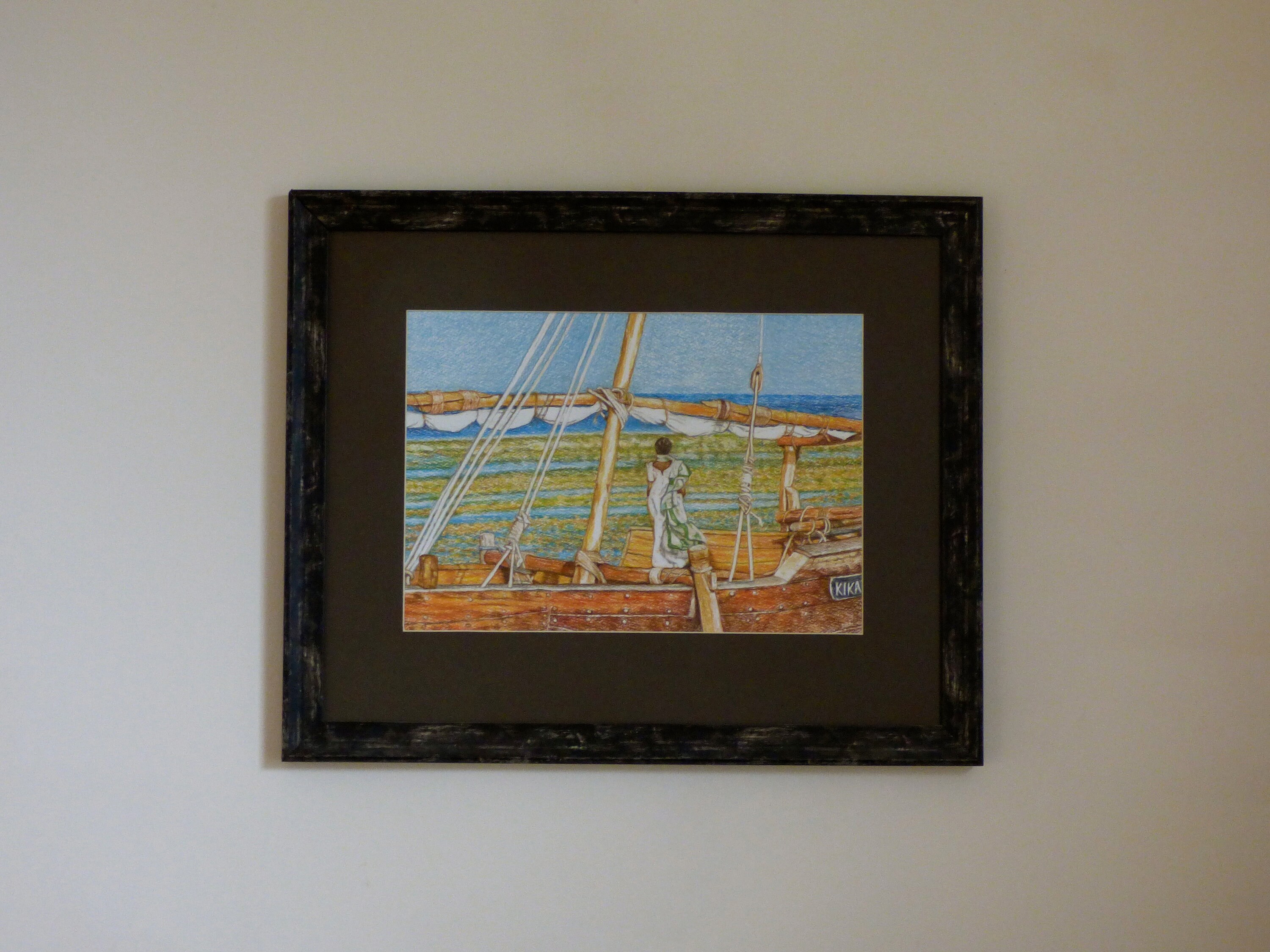 Original Zanzibar Painting, African Girl, Tropical Ocean Art, Wooden ...