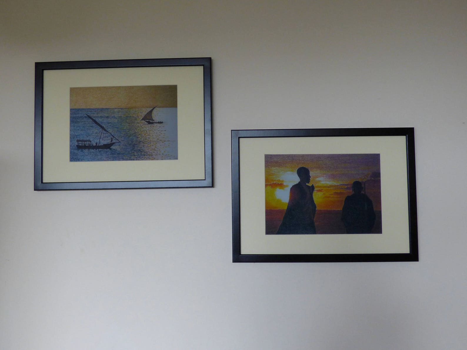 Masai Print and Sunset, Silhouette Figures, African Sunset Art Prints ...