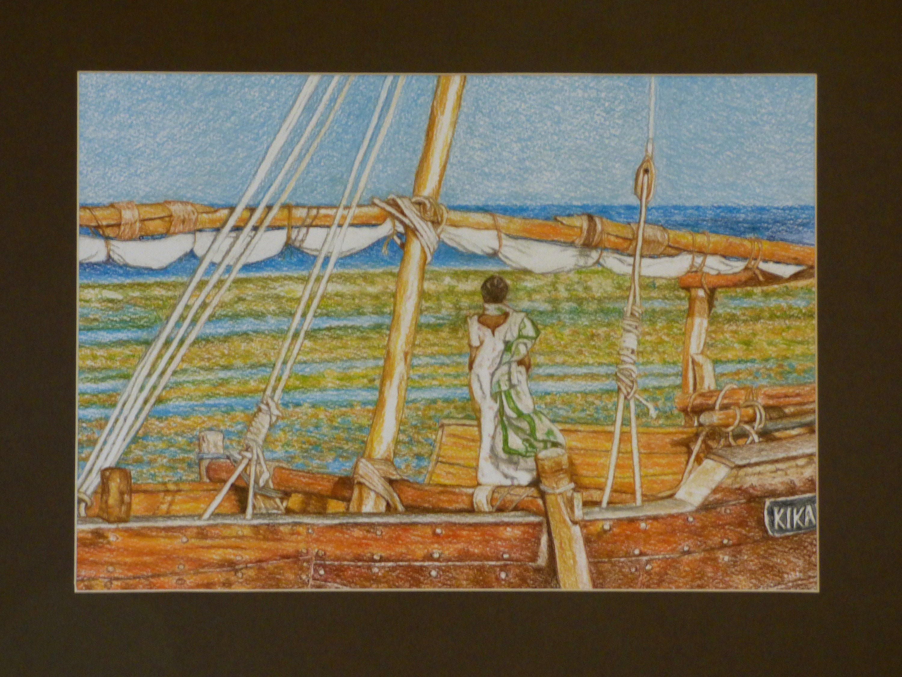 Original Zanzibar Painting, African Girl, Tropical Ocean Art, Wooden ...