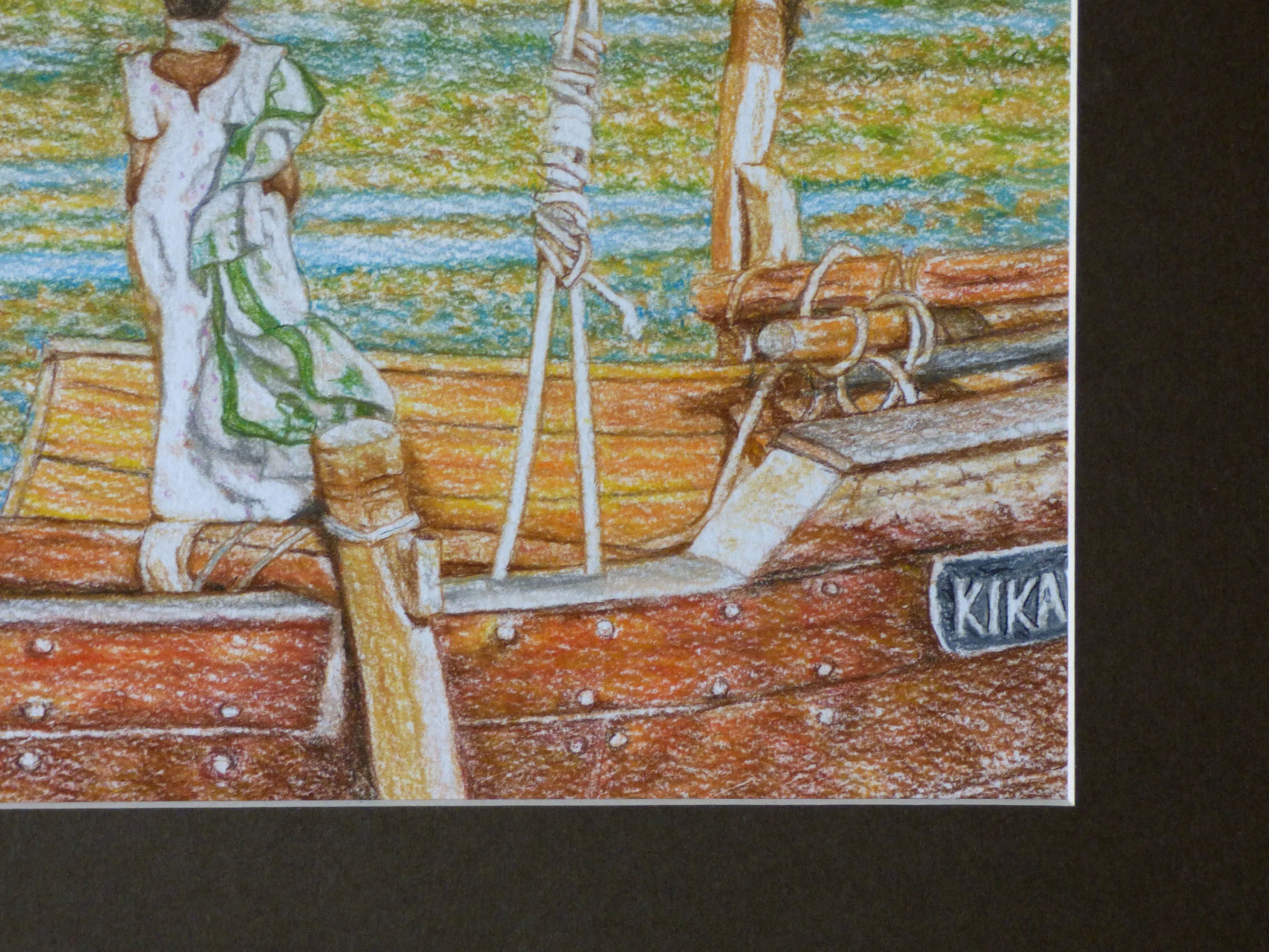 Original Zanzibar Painting, African Girl, Tropical Ocean Art, Wooden ...