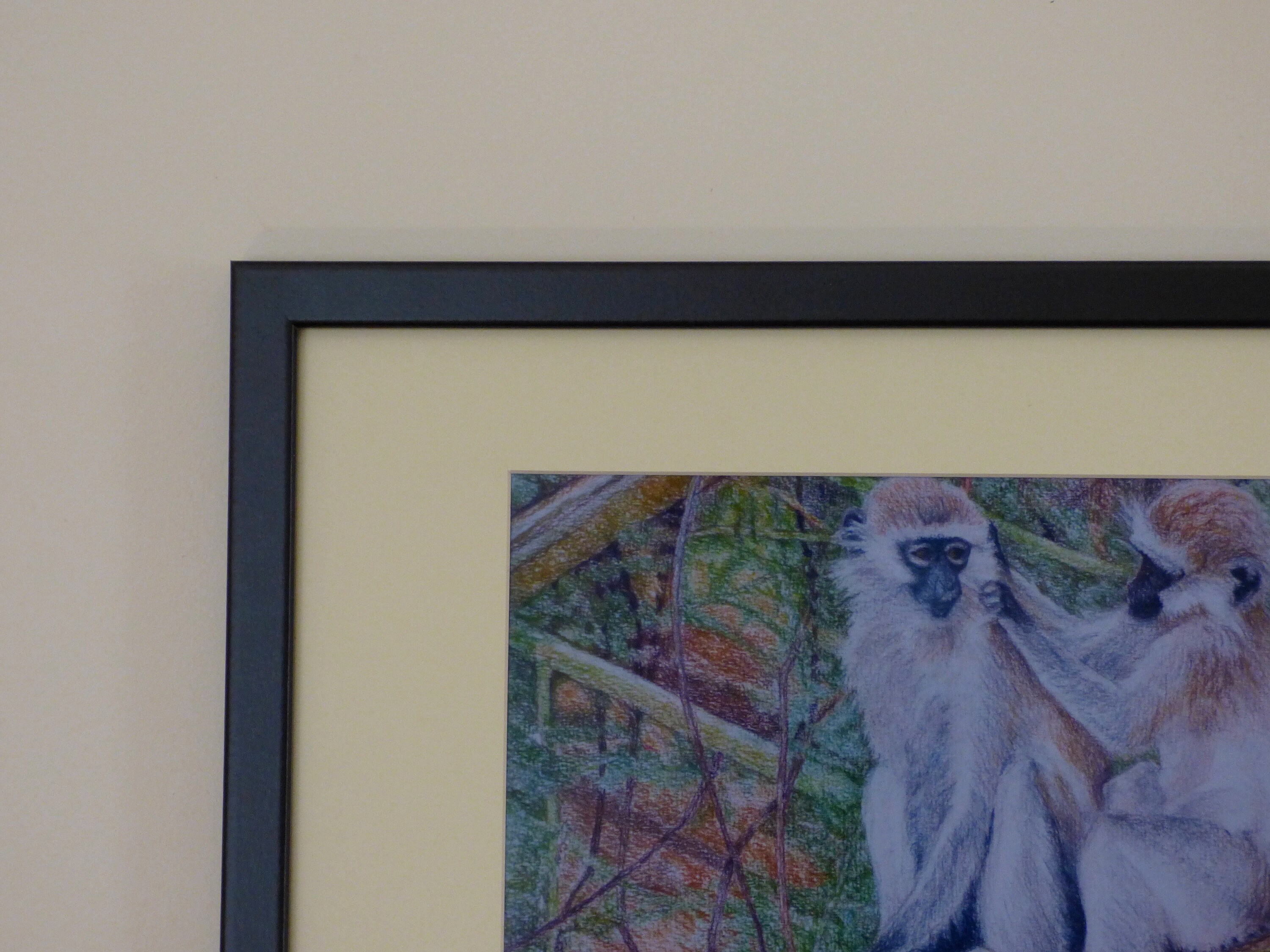 Impresión de arte de mono, monos verdes en rama, arte de pared de mono ...