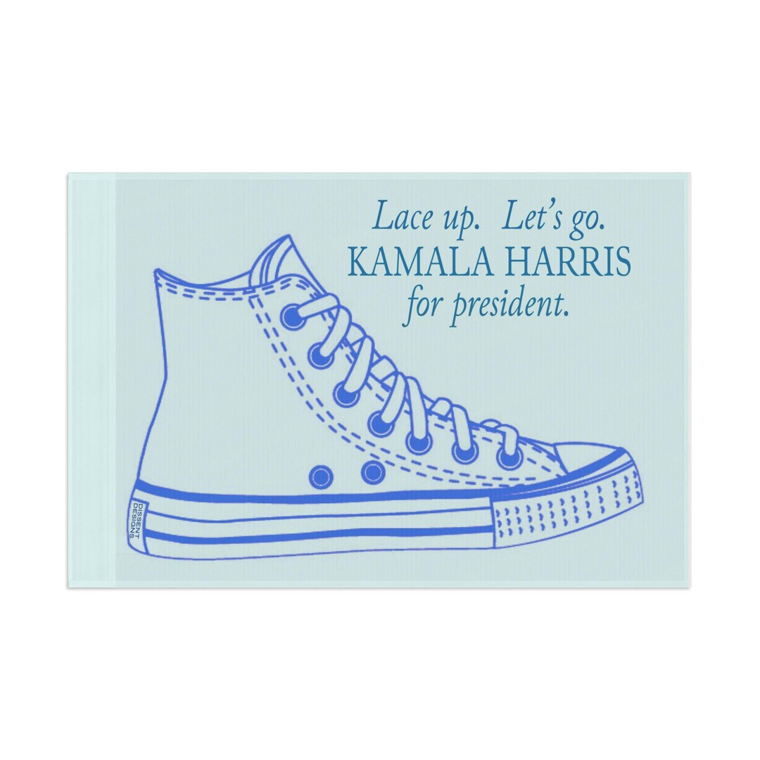 Kamala Harris for President 2024 Flag by Dissent Designs Lace Up, Let's ...