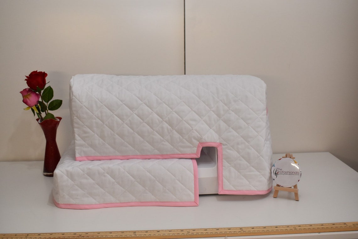 Janome 550e Embroidery Machine Dust Cover: Quilted Fabric, Optional Mat ...