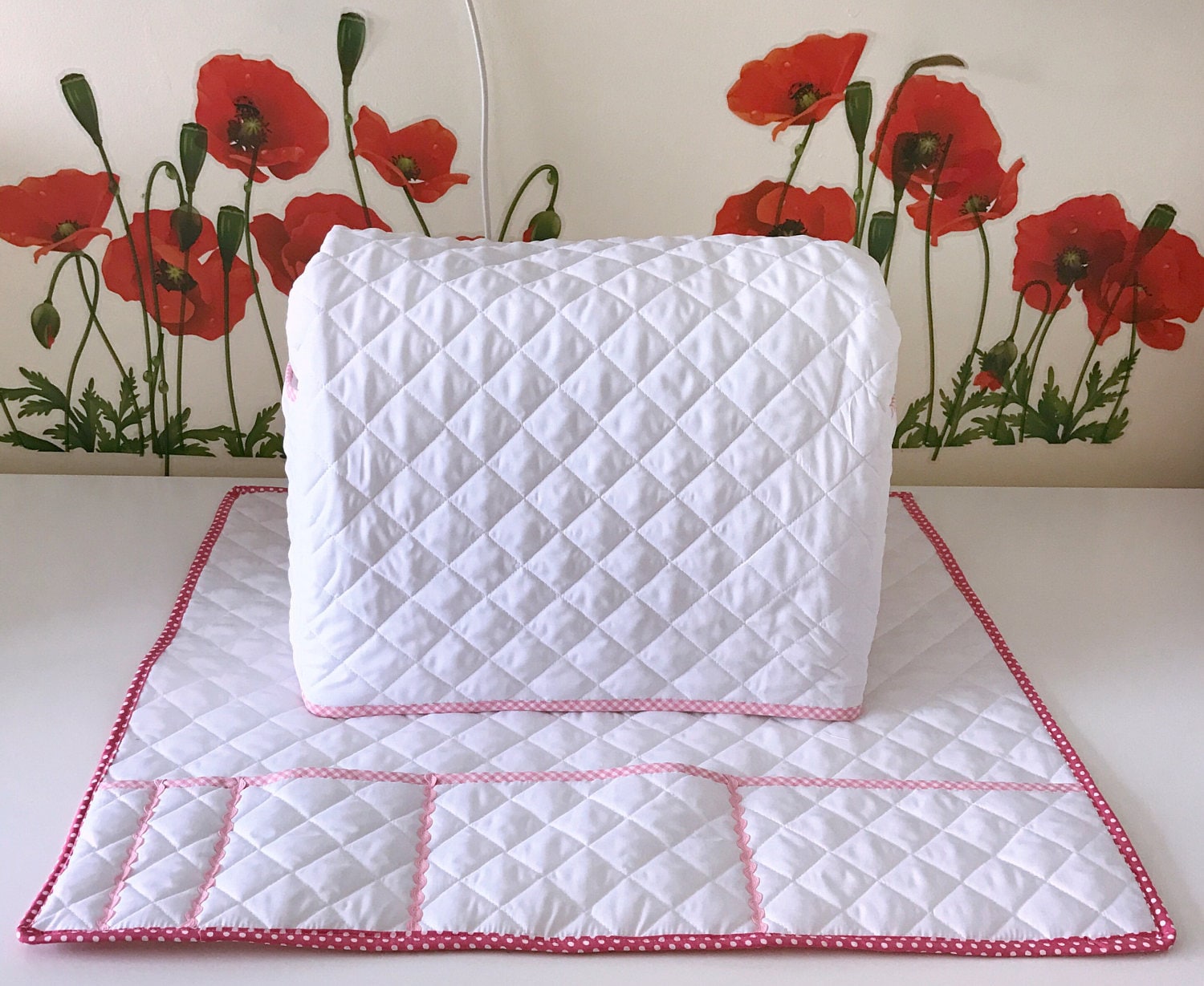 Quilted Sewing Machine Cover and Mat, Dust Protector - Etsy UK