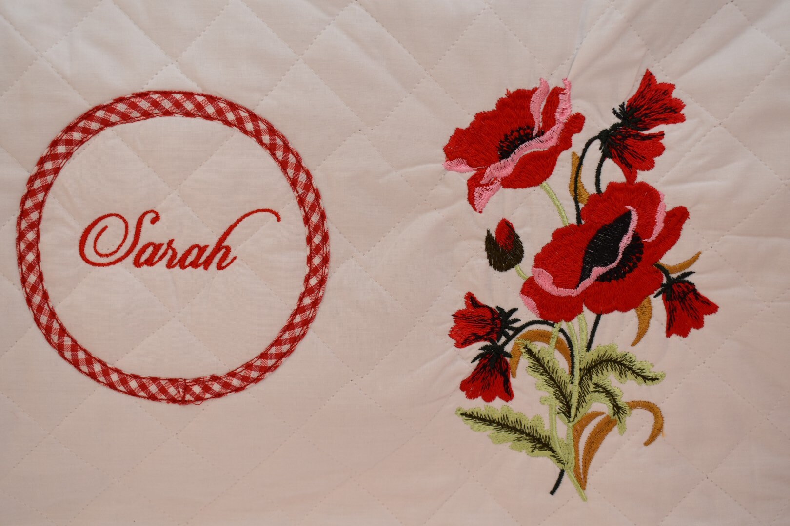 Personalized Sewing Machine Cover, Quilted Dust Cover, Poppy Design - Etsy