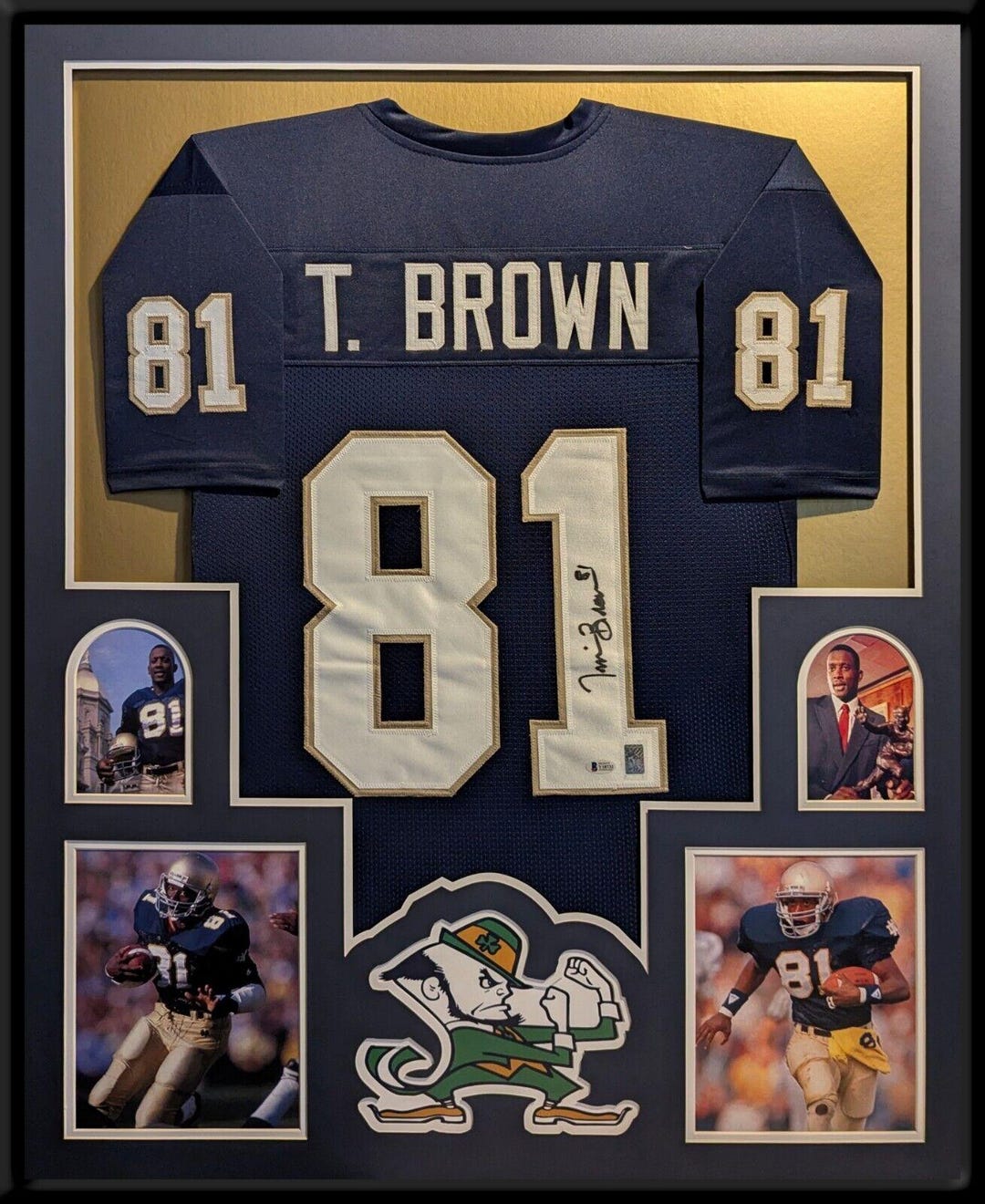Tim Brown Autographed Signed Notre Dame Fighting Irish Framed Jersey ...