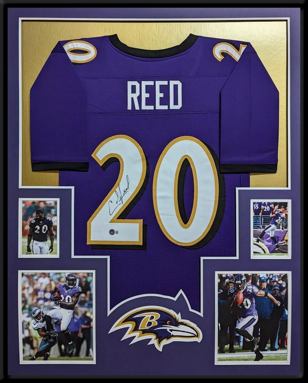Ed Reed Autographed Signed Baltimore Ravens Framed Jersey BECKETT - Etsy