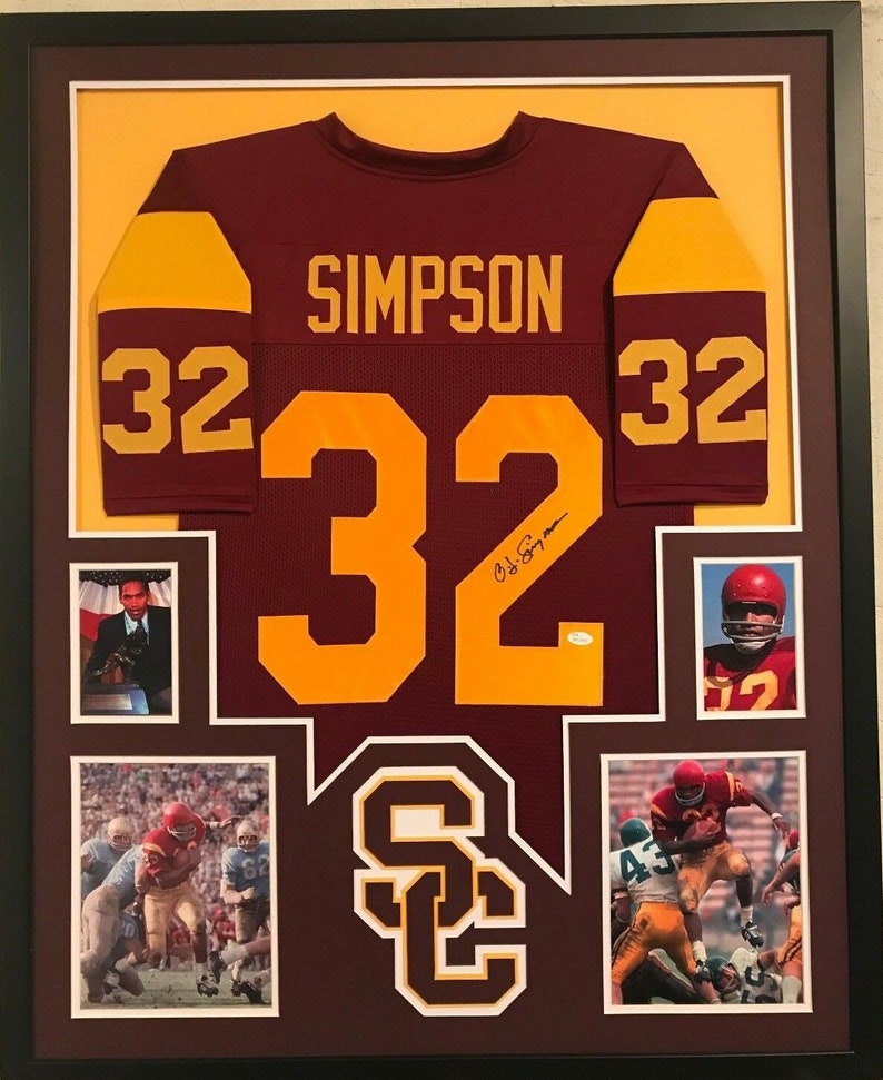 O.J. Simpson Autographed Signed Framed USC Trojans Jersey JSA - Etsy