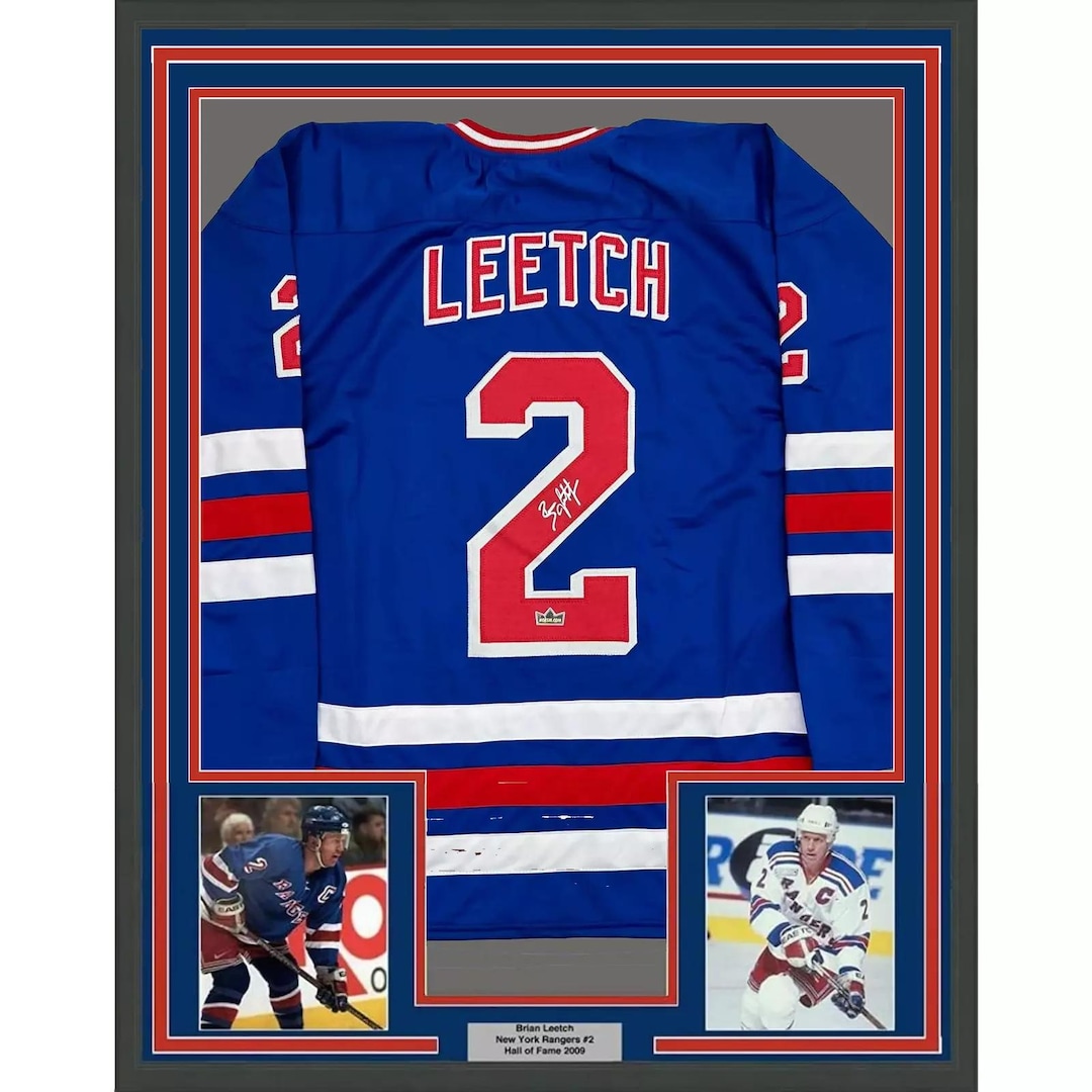 Brian Leetch Autographed Signed Framed New York Rangers Jersey FANATICS ...
