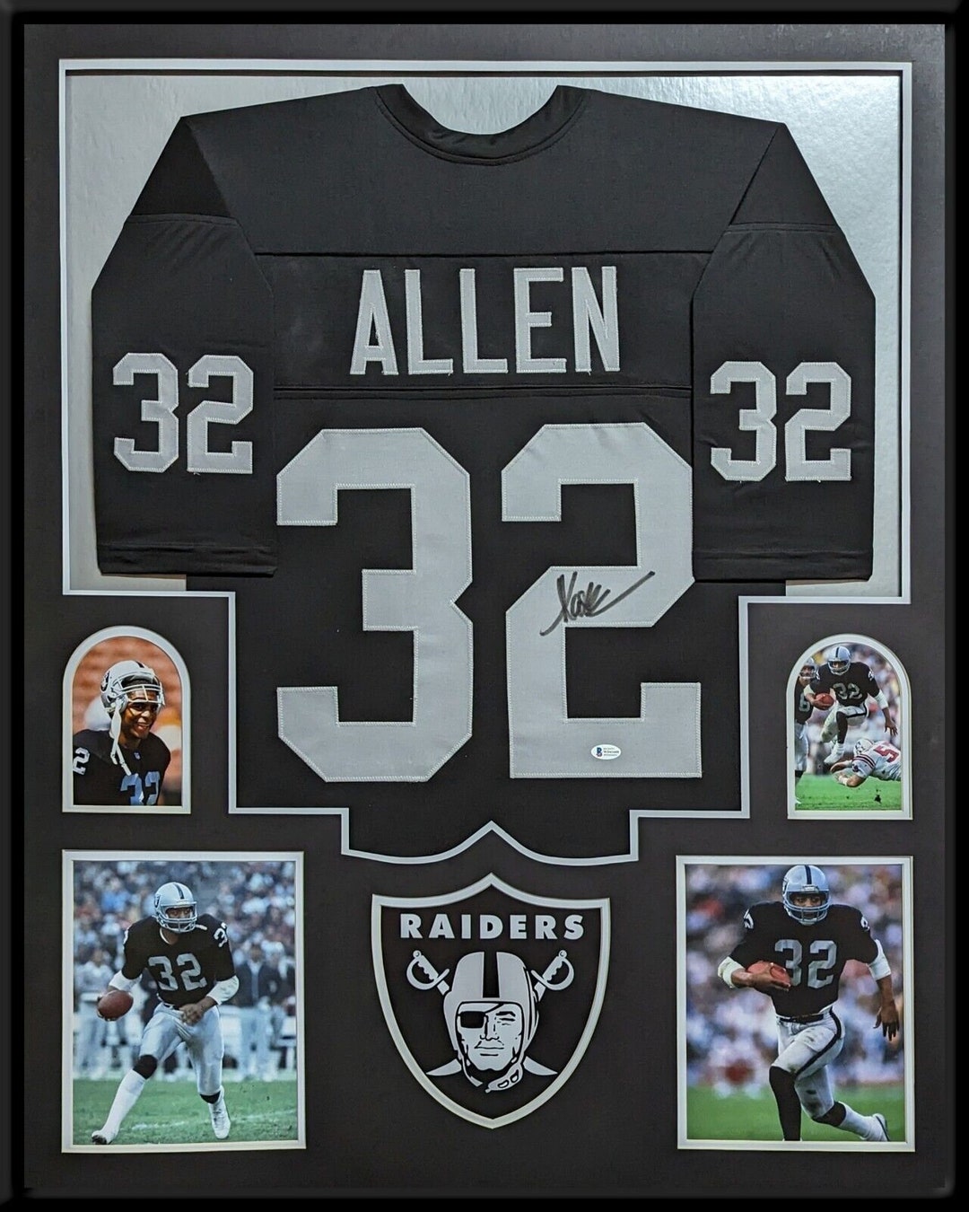 Marcus Allen Autographed Signed Oakland Raiders Framed Jersey BECKETT ...