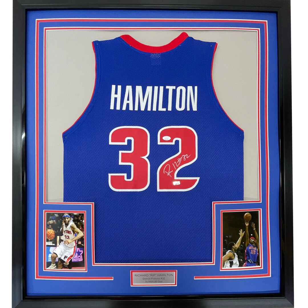 Richard Hamilton Autographed Signed Framed Detroit Pistons Jersey ...
