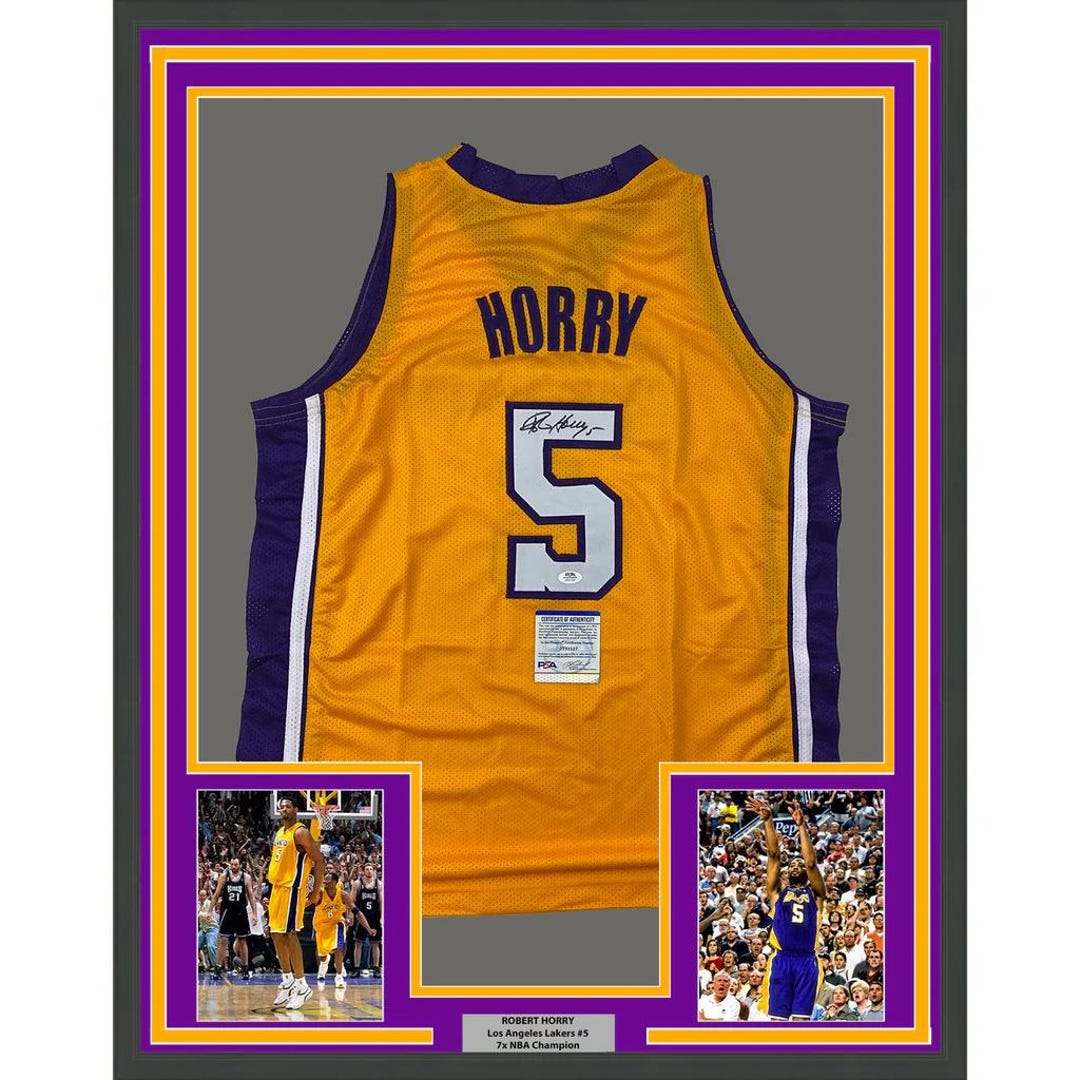 Robert Horry Autographed Signed Framed Los Angeles Lakers Jersey PSA ...