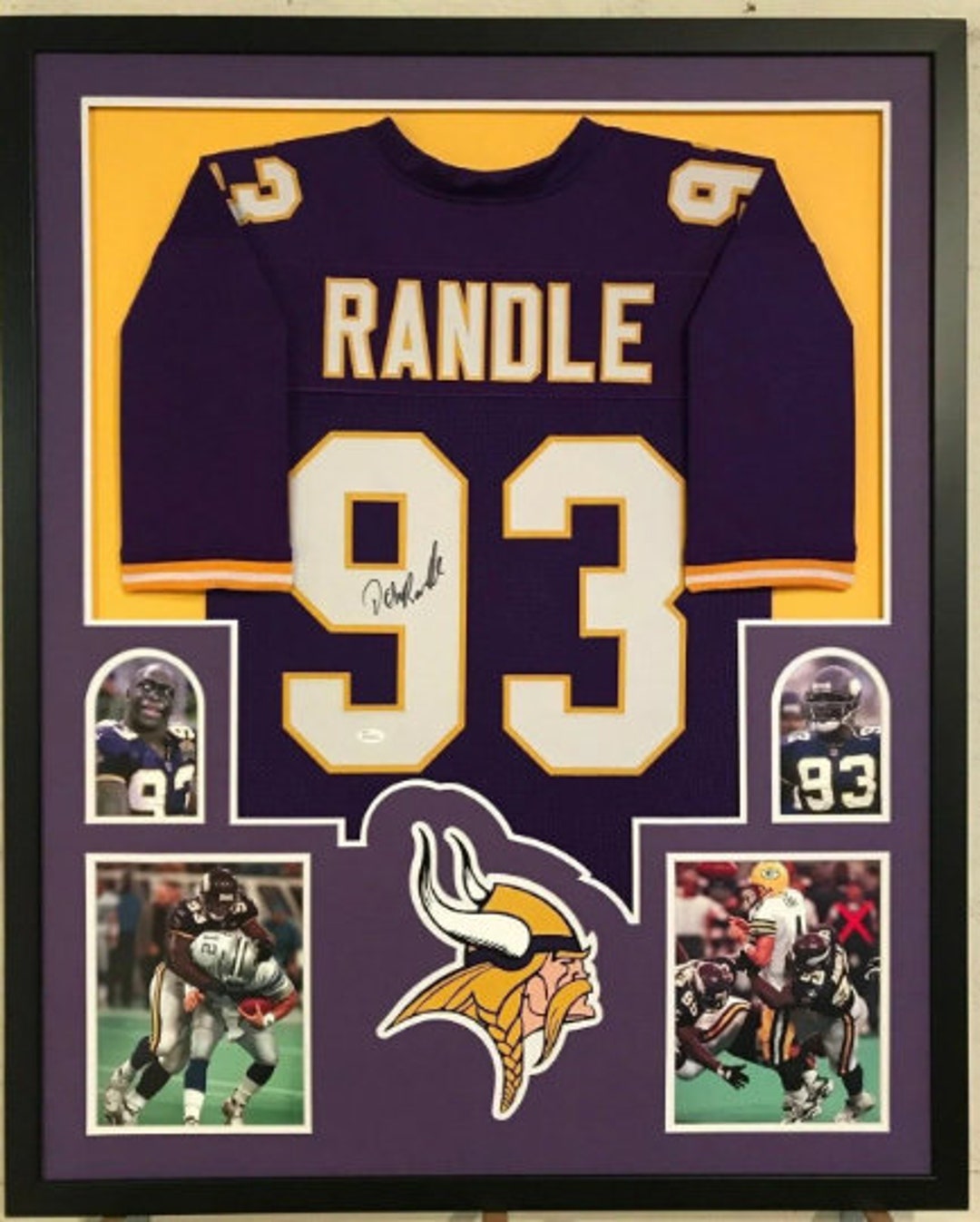 John Randle Autographed Signed Framed Minnesota Vikings Jersey SCHWARTZ ...