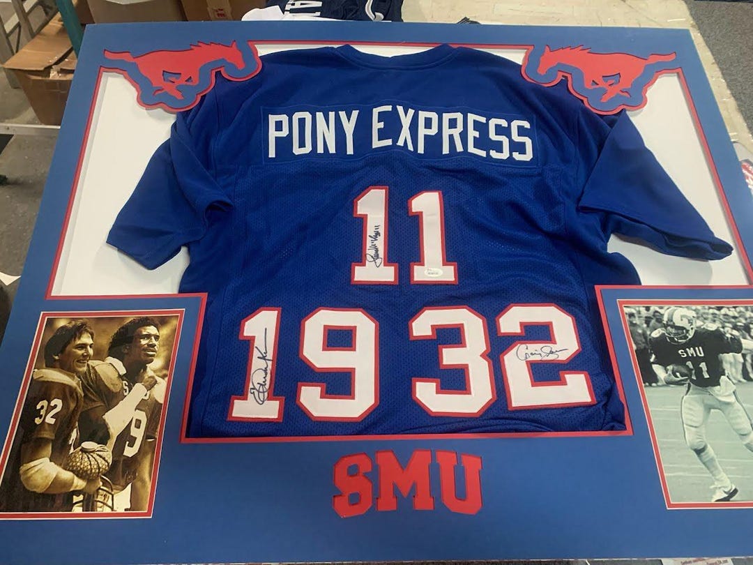 Dickerson James Mcilhenny Autographed Signed Framed SMU Mustangs Pony ...