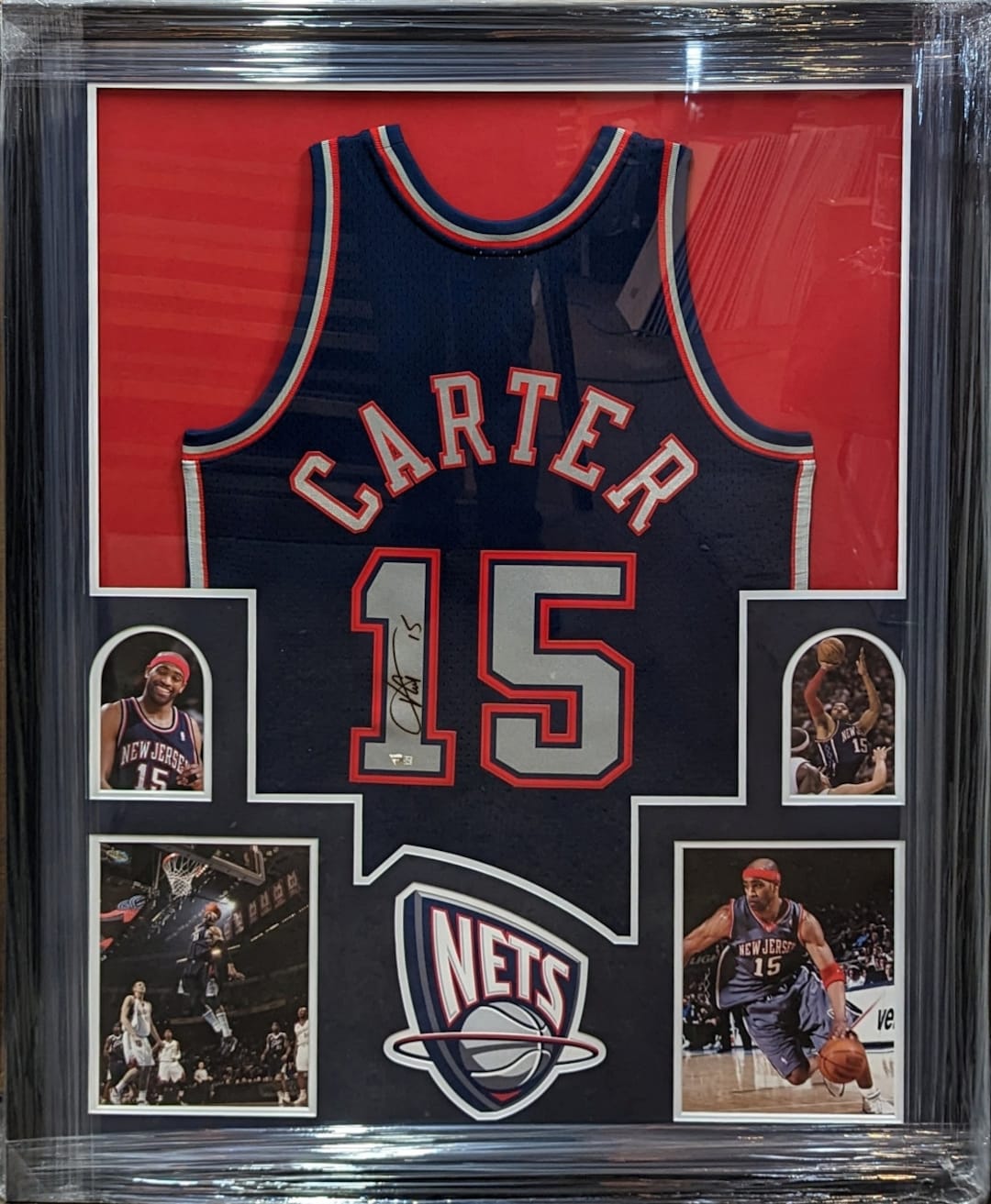 Vince Carter Autographed Signed Framed New Jersey Nets Jersey FANATICS ...