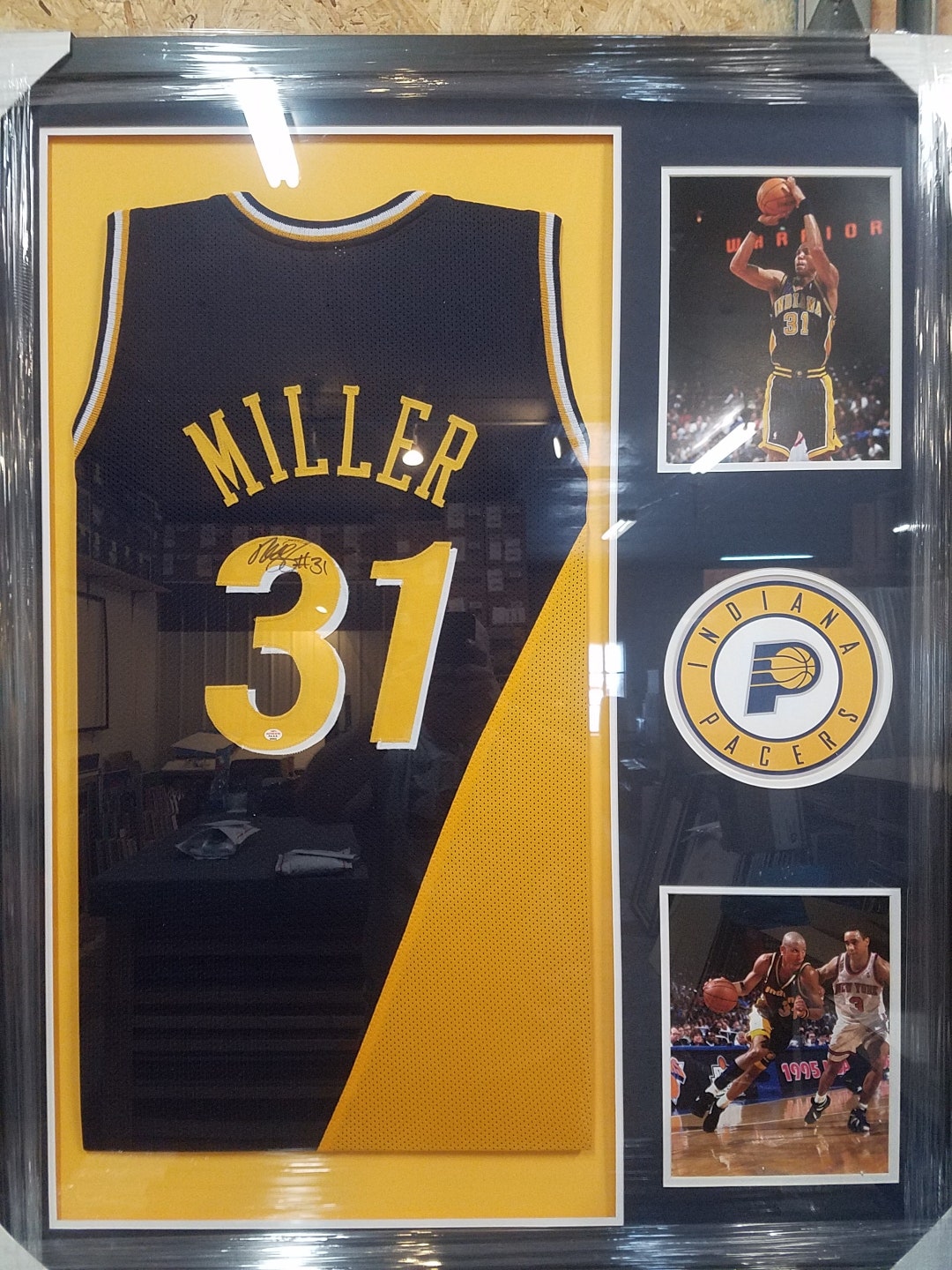 Reggie Miller Autographed Signed Framed Indiana Pacers Jersey PSA COA ...