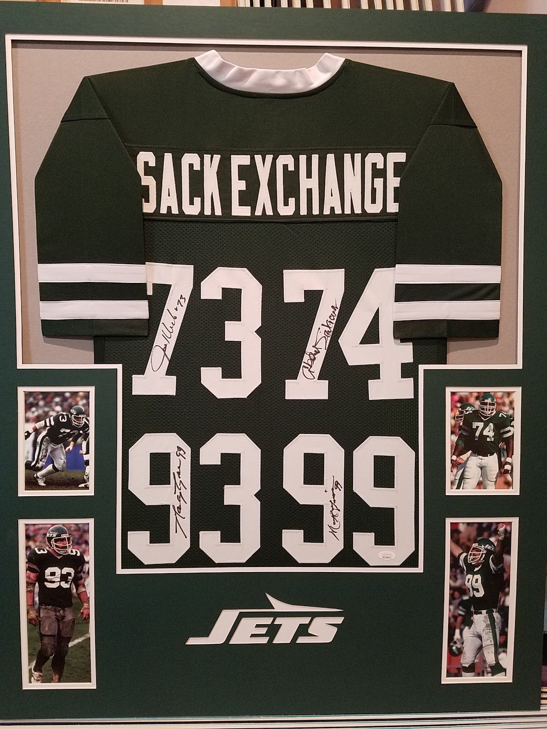 New York Sack Exchange (4 Sigs) Autographed Signed Framed New York Jets ...