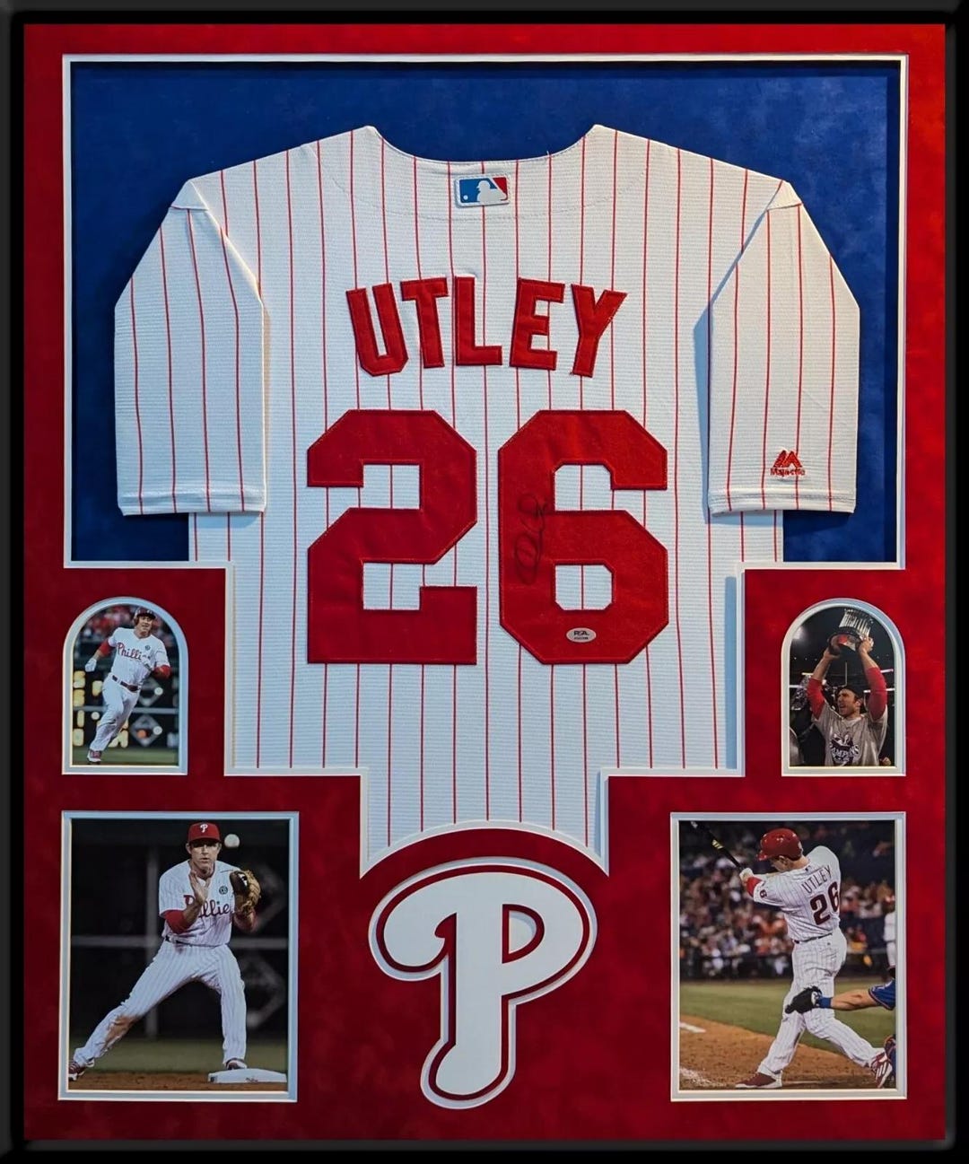 Chase Utley Autographed Signed Framed Philadelphia Phillies Jersey ...
